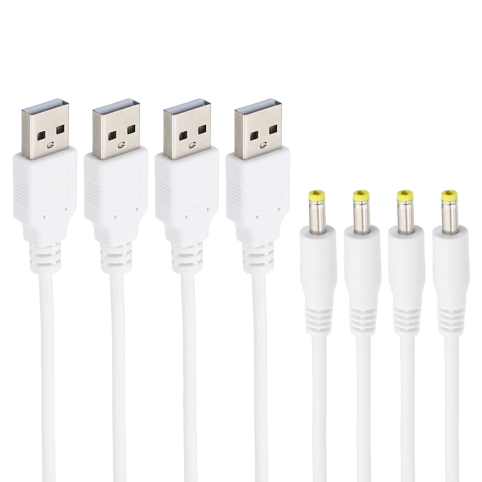 Uxcell 3Ft USB 2.0 A Male to DC 4x1.7mm Barrel Jack Power Cable, 4 Pcs ...