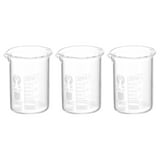 Uxcell 3Pack 10ml Low Form Glass Beaker, 3.3 Borosilicate Glass Graduated Measuring Cups with ...
