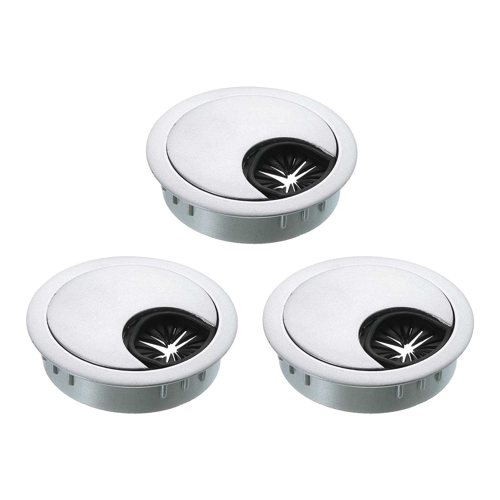 Uxcell 3Pack 2" Cable Hole Cover Zinc Alloy Desk Wire Cord Grommet ...