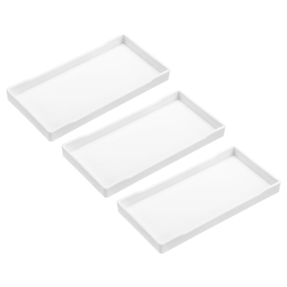 Uxcell 3Pack 4" x 8" Small White Mini Tray Plastic Rectangular Wooden ...