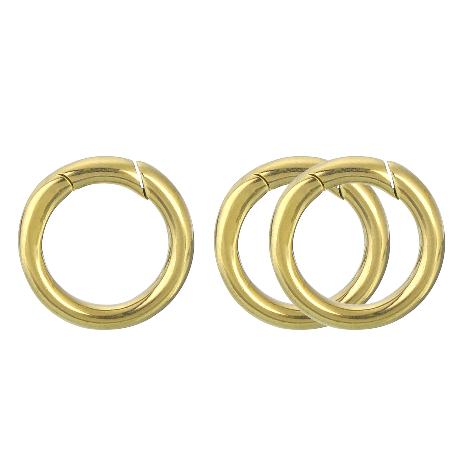 Uxcell 3Pack Metal Spring O Rings 0.46"(11.6mm), Brass Spring Keyring ...