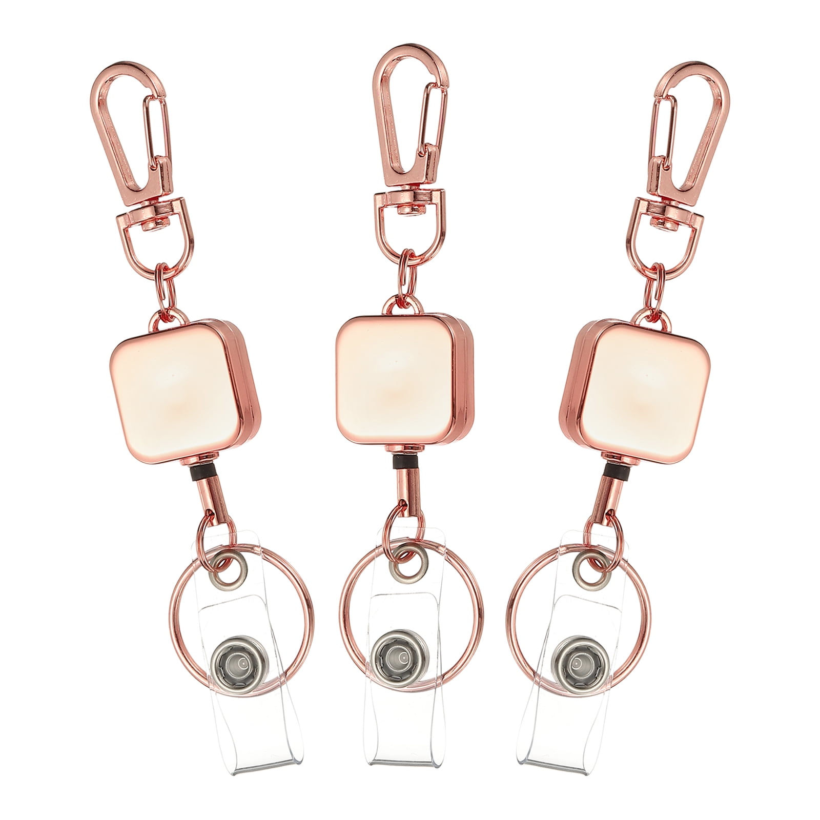 Uxcell 3Pack Retractable Keychain, Metal Badge Reels Retractable Badge ...