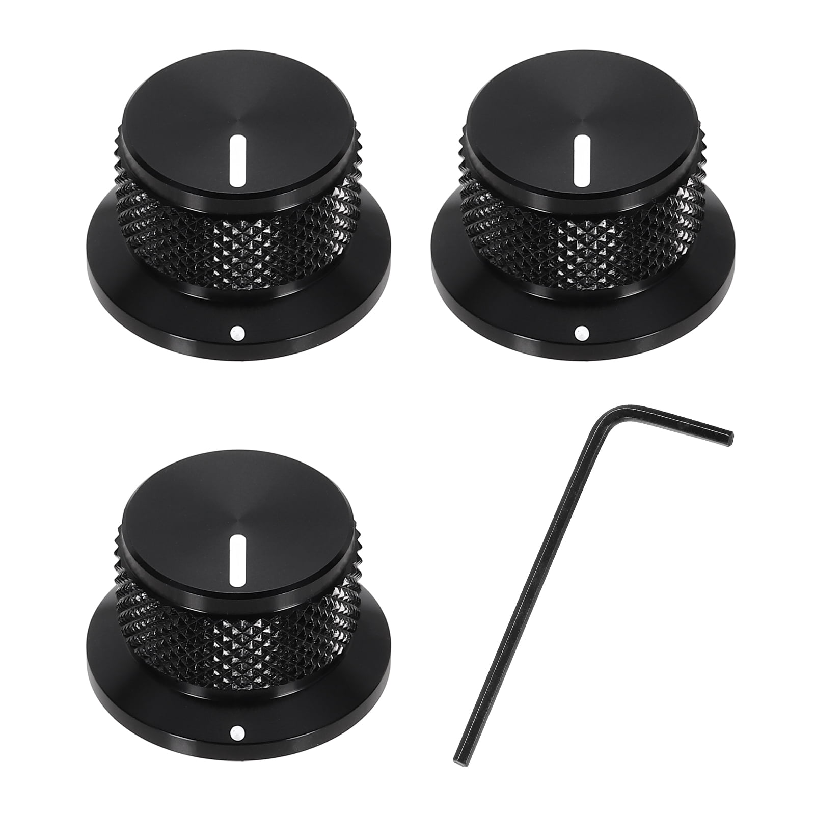 Uxcell 3Pcs Aluminium Knurled Potentiometer Knobs 1/4" Volume Tone ...