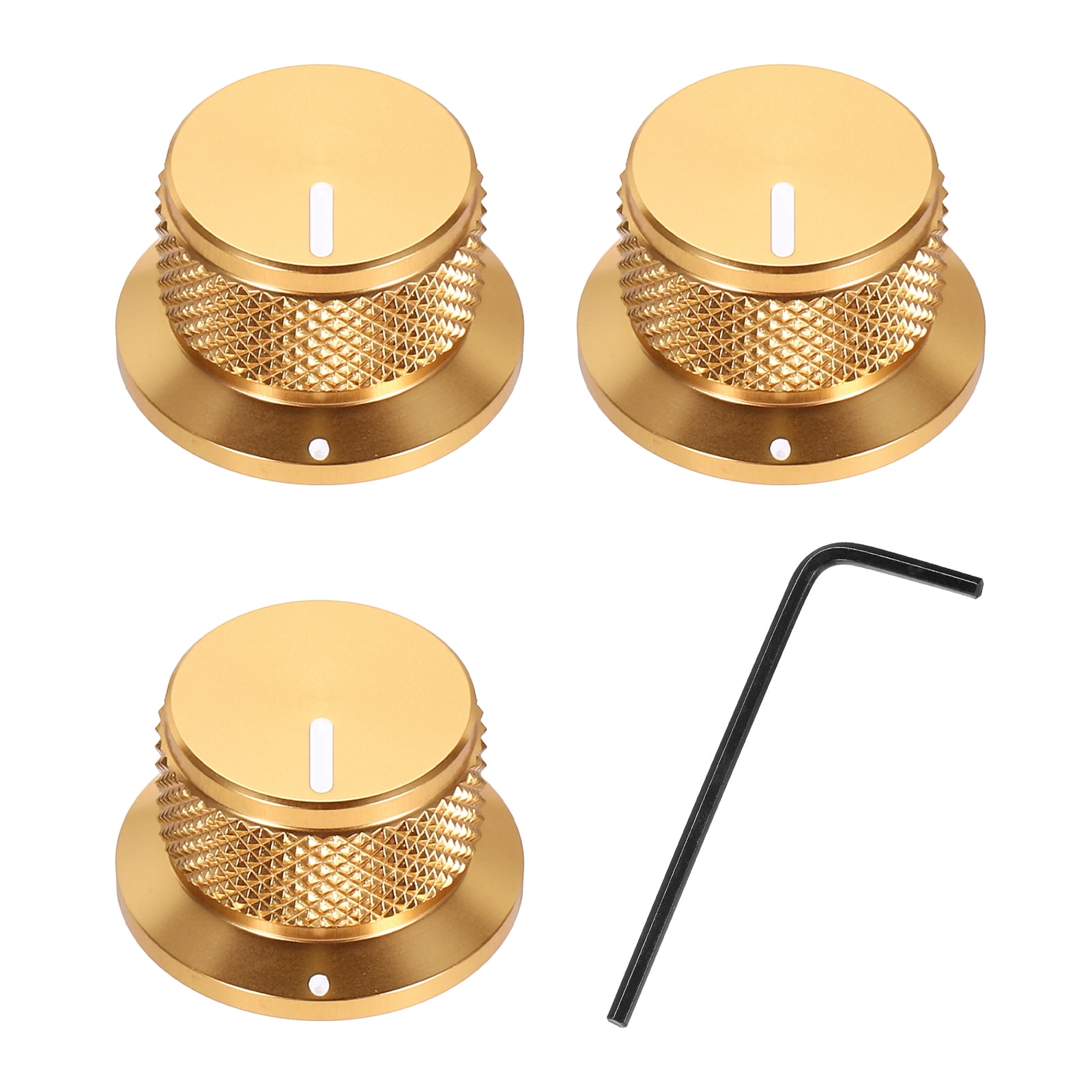 Uxcell 3Pcs Aluminium Knurled Potentiometer Knobs 1/4" Volume Tone ...
