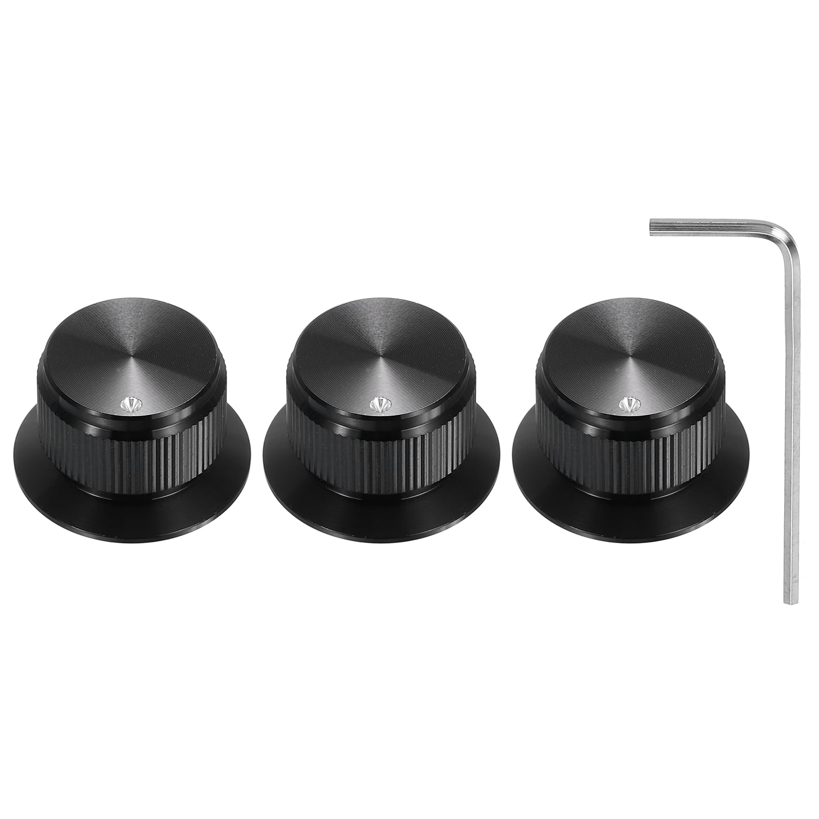 Uxcell 3Pcs Aluminium Potentiometer Knobs 1/4" Volume Tone Control Top Hat Knobs for Guitar ...