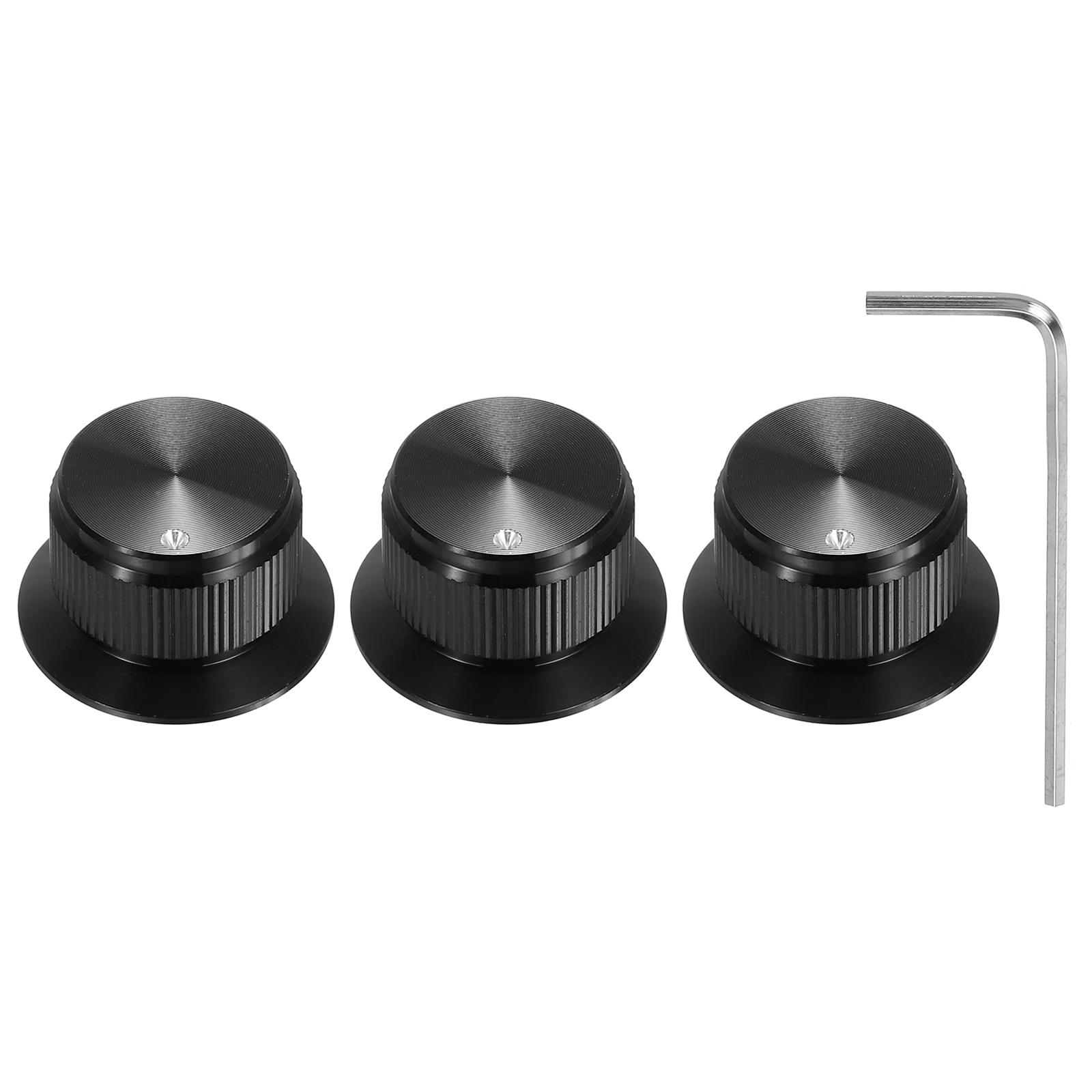 Uxcell 3Pcs Aluminium Potentiometer Knobs 1 4 Volume Tone Control Top