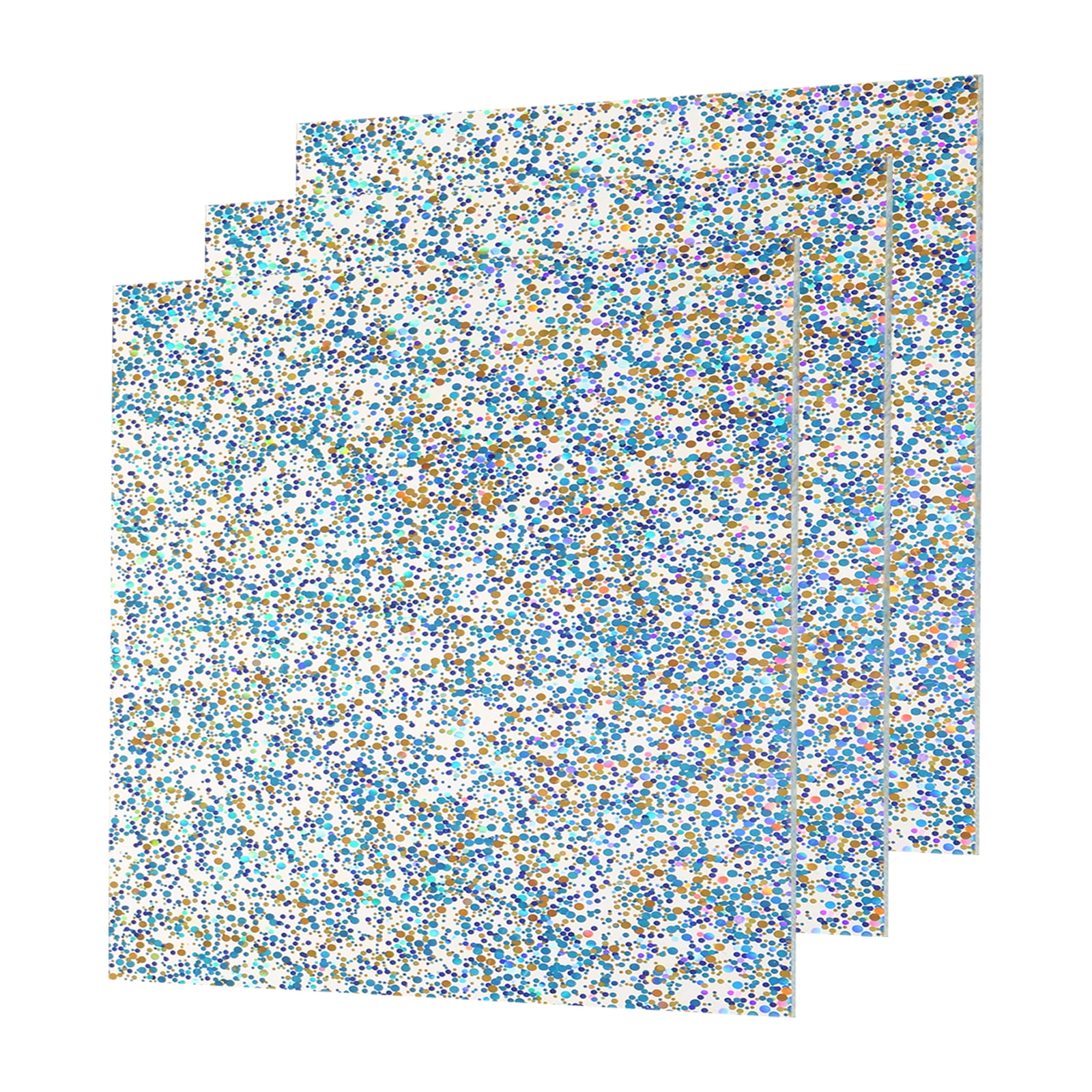 Uxcell 3Pcs Blue Gold Glitter Acrylic Sheets 1/8" Thickness 8"x8 ...
