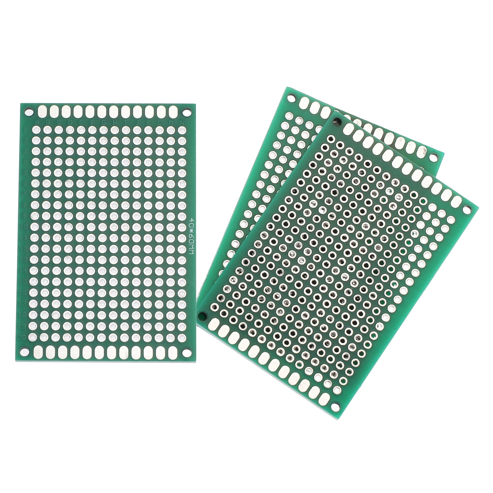 Uxcell 3Pcs Breadboard Solderable 60mm x 40mm Green Circuit PCB Board ...