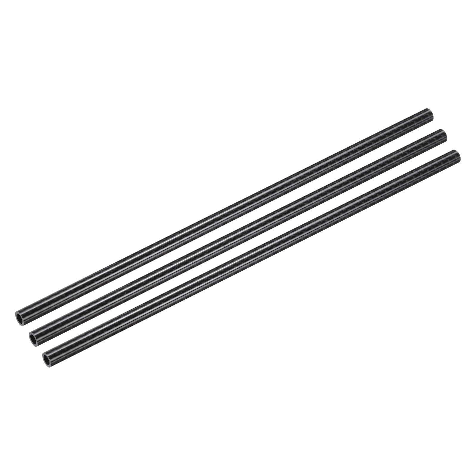 Uxcell 3Pcs Carbon Fiber Tubes 4 x 6 x 200mm Glossy Surface Rod 3K Roll ...