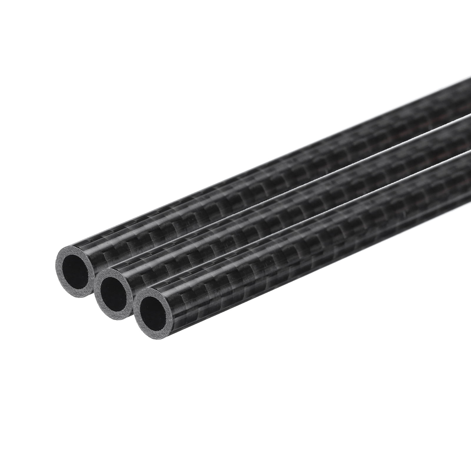 Uxcell 3Pcs Carbon Fiber Tubes 4 x 6 x 200mm Glossy Surface Rod 3K Roll ...