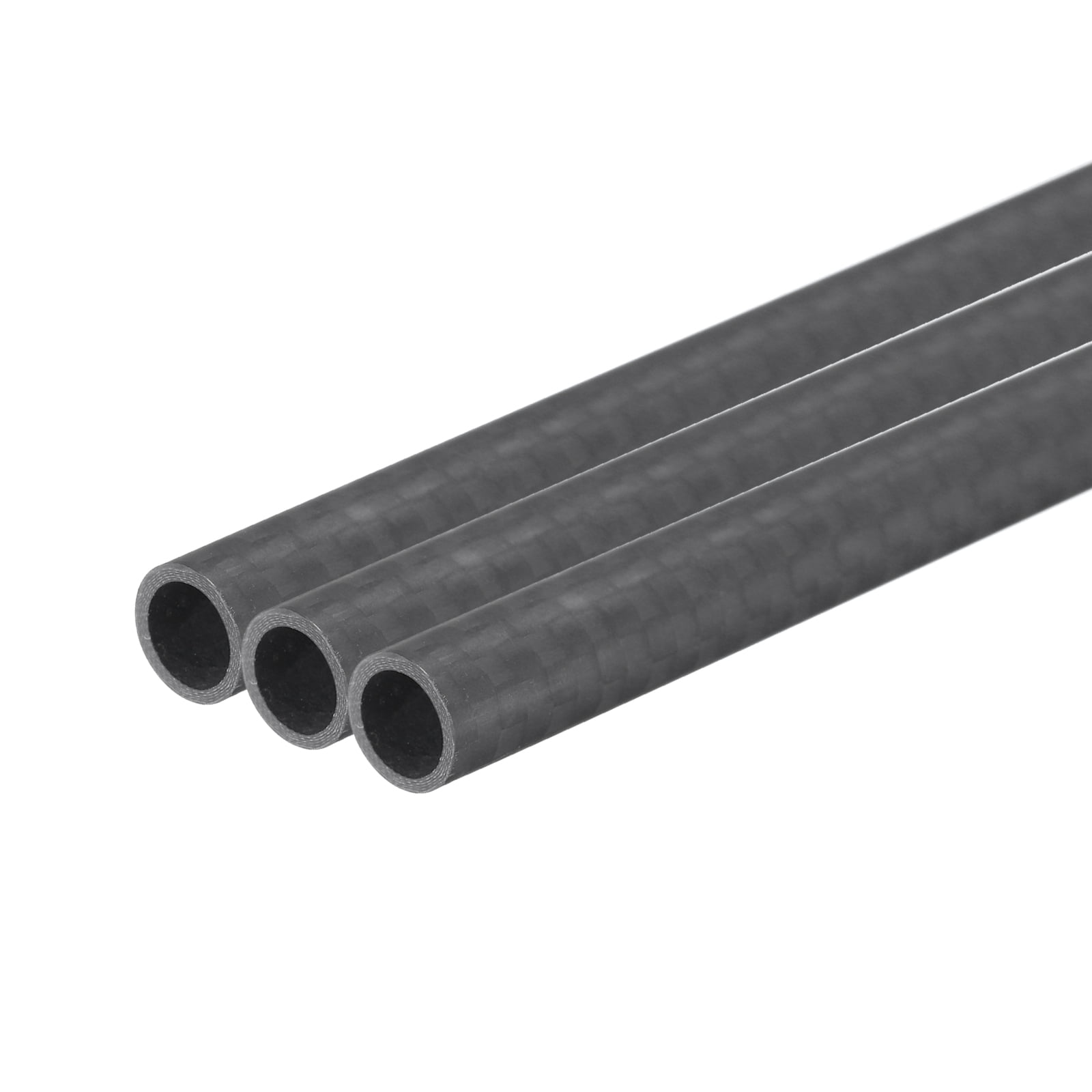 Uxcell 3Pcs Carbon Fiber Tubes 6 x 8 x 500mm Matte Surface Rod 3K Roll ...