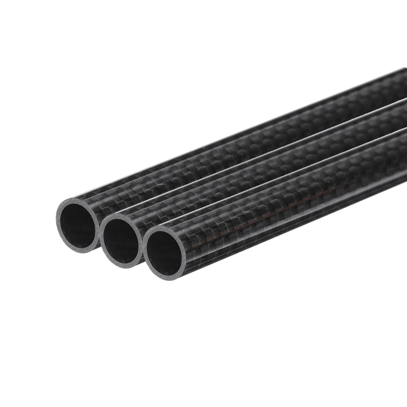 Uxcell 3Pcs Carbon Fiber Tubes 8 x 10 x 330mm Glossy Surface Rod 3K ...