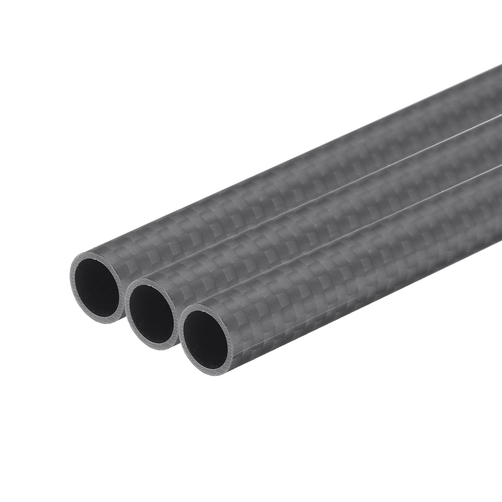 Uxcell 3Pcs Carbon Fiber Tubes 8 x 10 x 330mm Matte Surface Rod 3K Roll ...