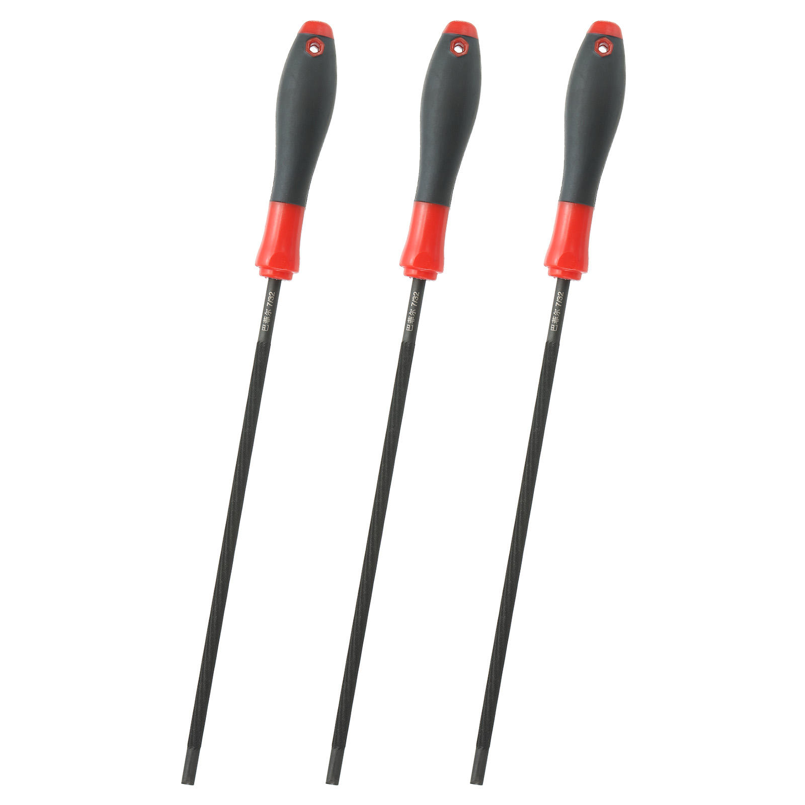 Uxcell 3Pcs Chainsaw Chain Sharpening File 7/32-Inch (5.5mm) Black ...