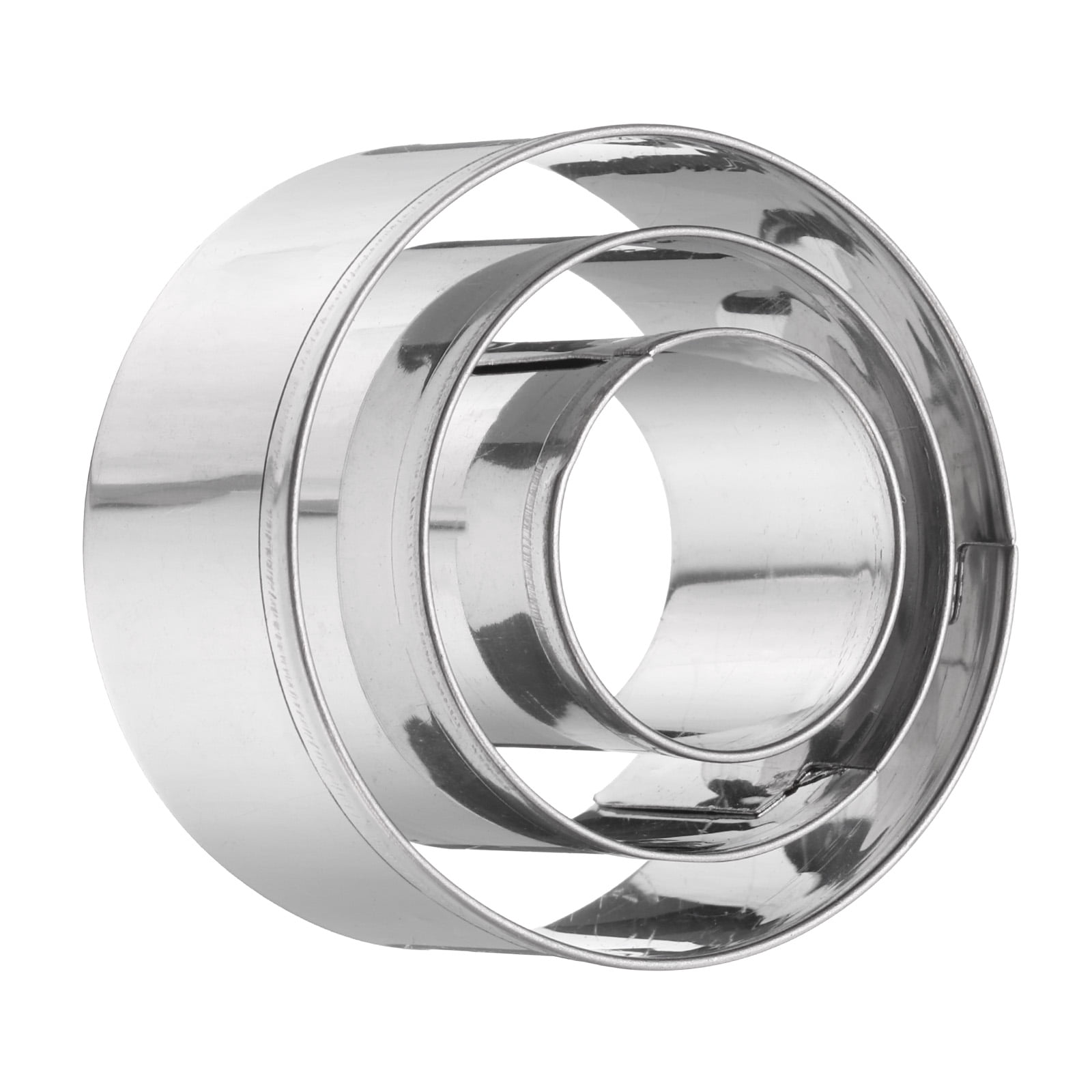 Uxcell 3Pcs Circle Round Cookie Cutters Set Assorted Sizes Stainless ...