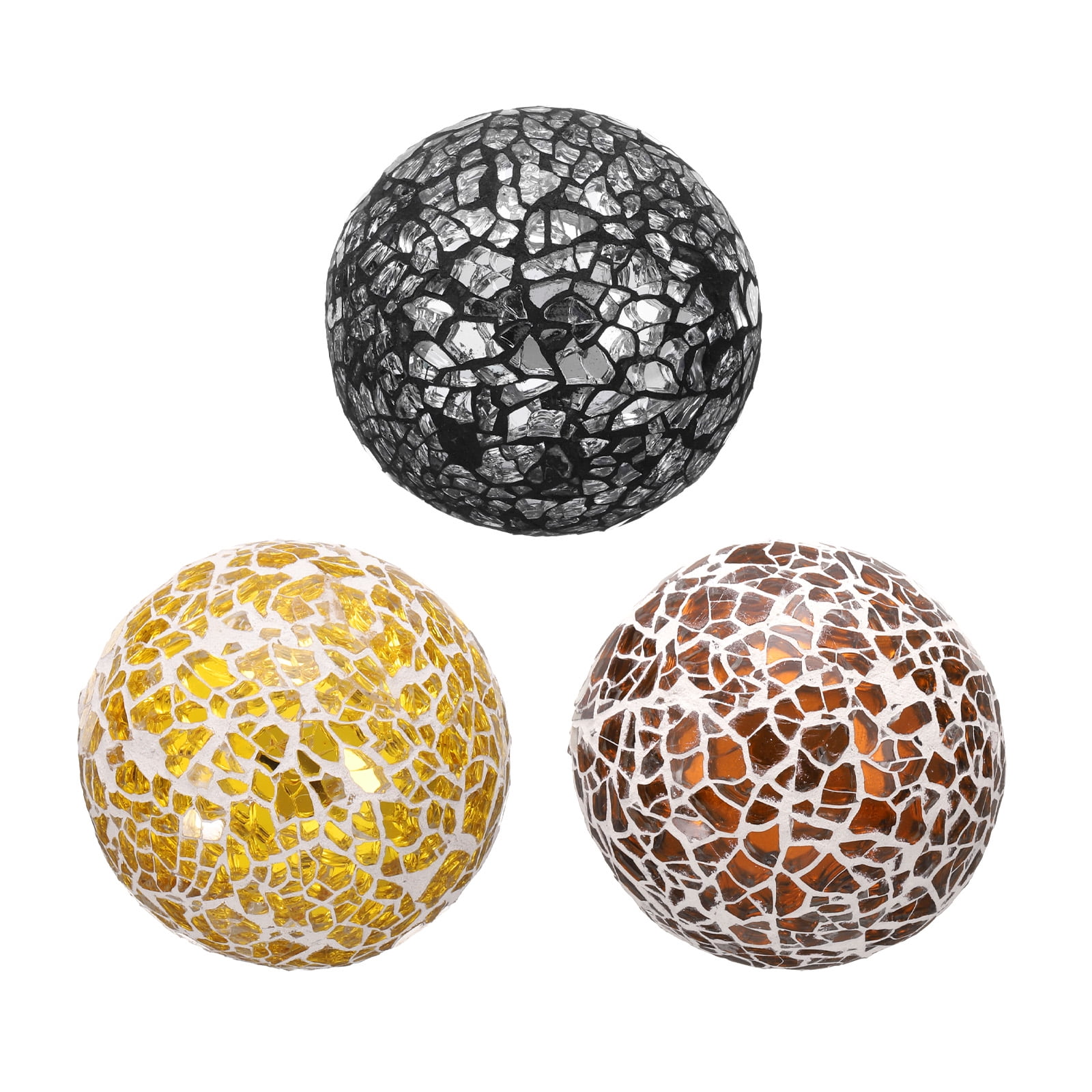 Uxcell 3Pcs Decorative Glass Balls 2.36 Inch Orbs Centerpiece Balls ...