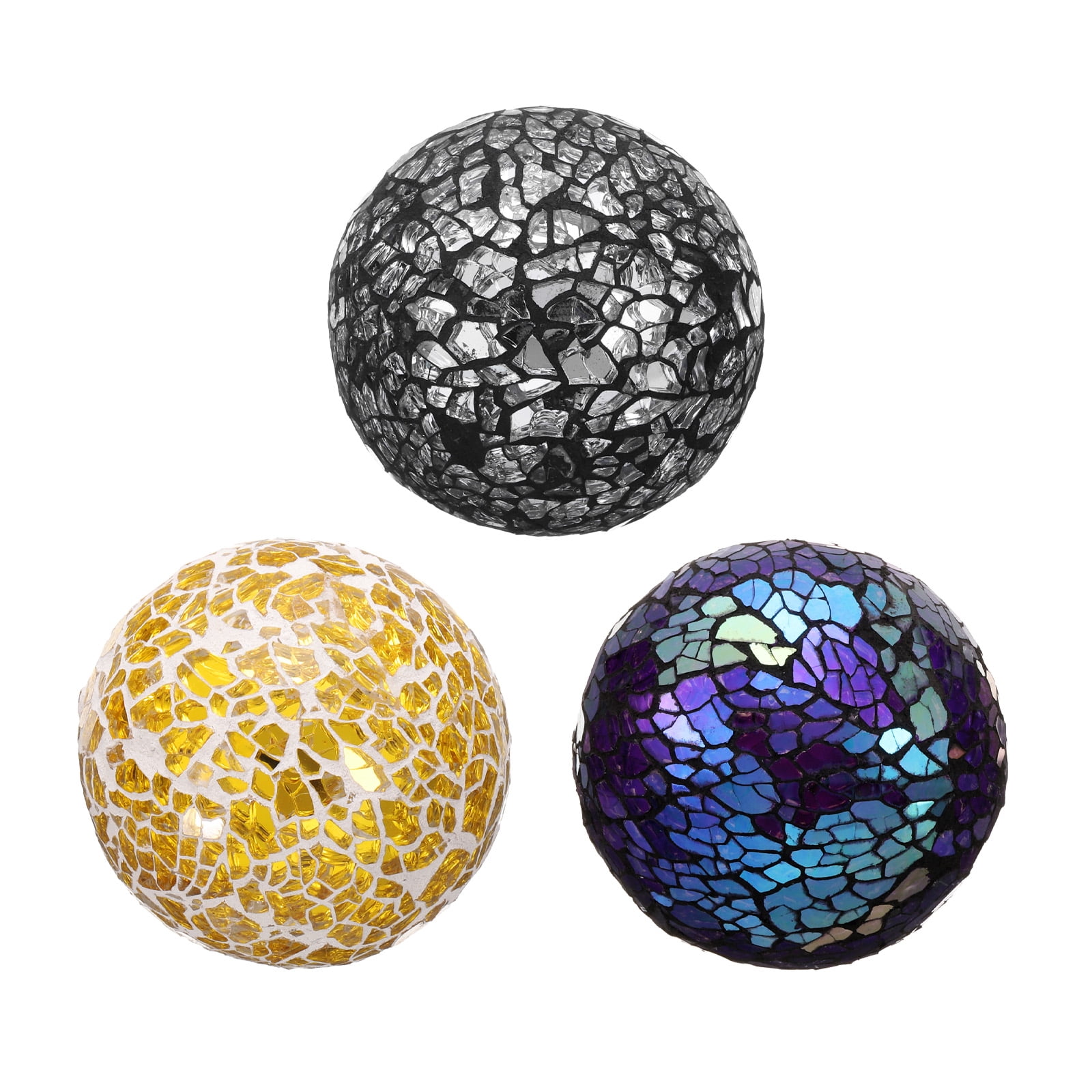 Uxcell 3Pcs Decorative Glass Balls 2.36 Inch Orbs Centerpiece Balls ...