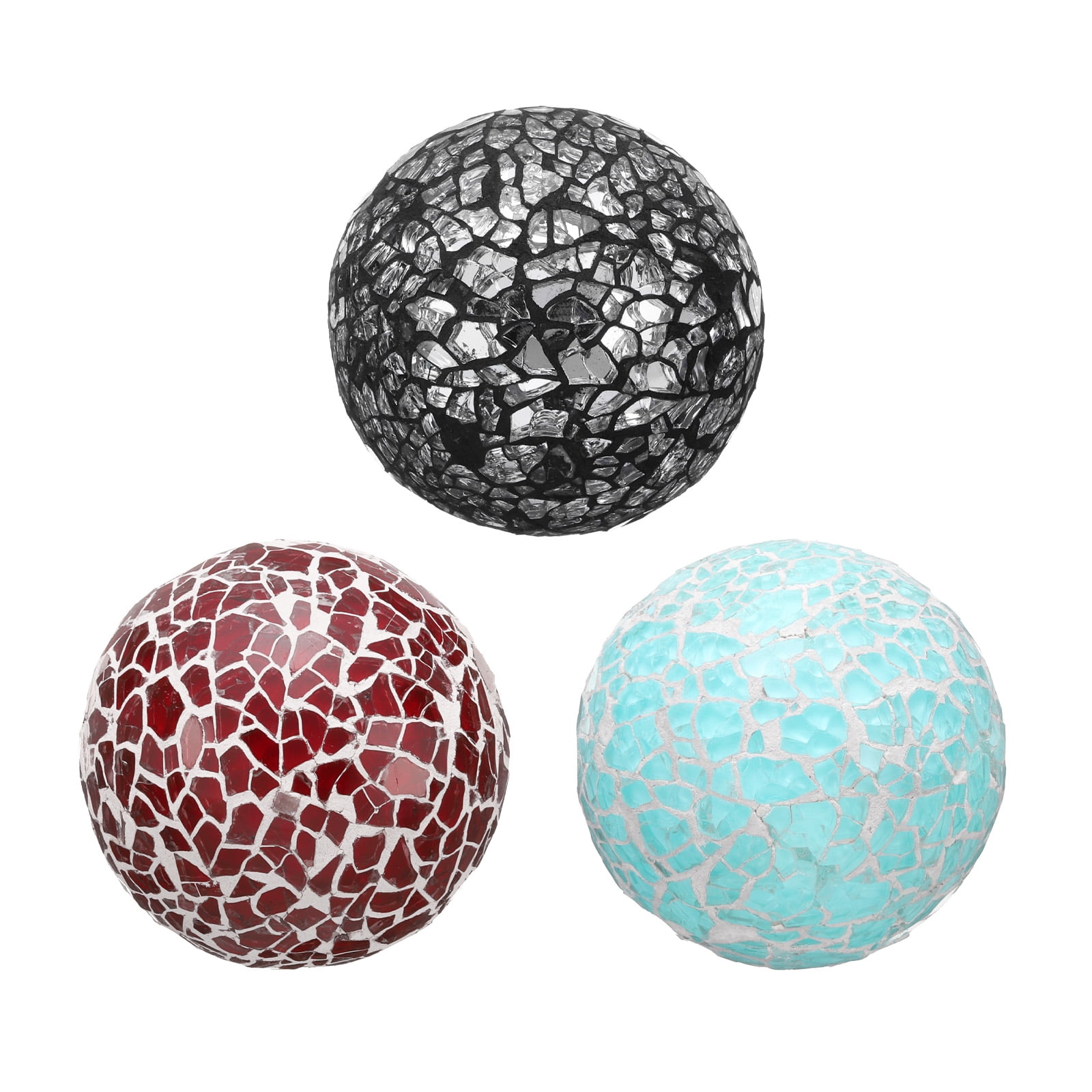 Uxcell 3Pcs Decorative Glass Balls 2.36 Inch Orbs Centerpiece Balls ...