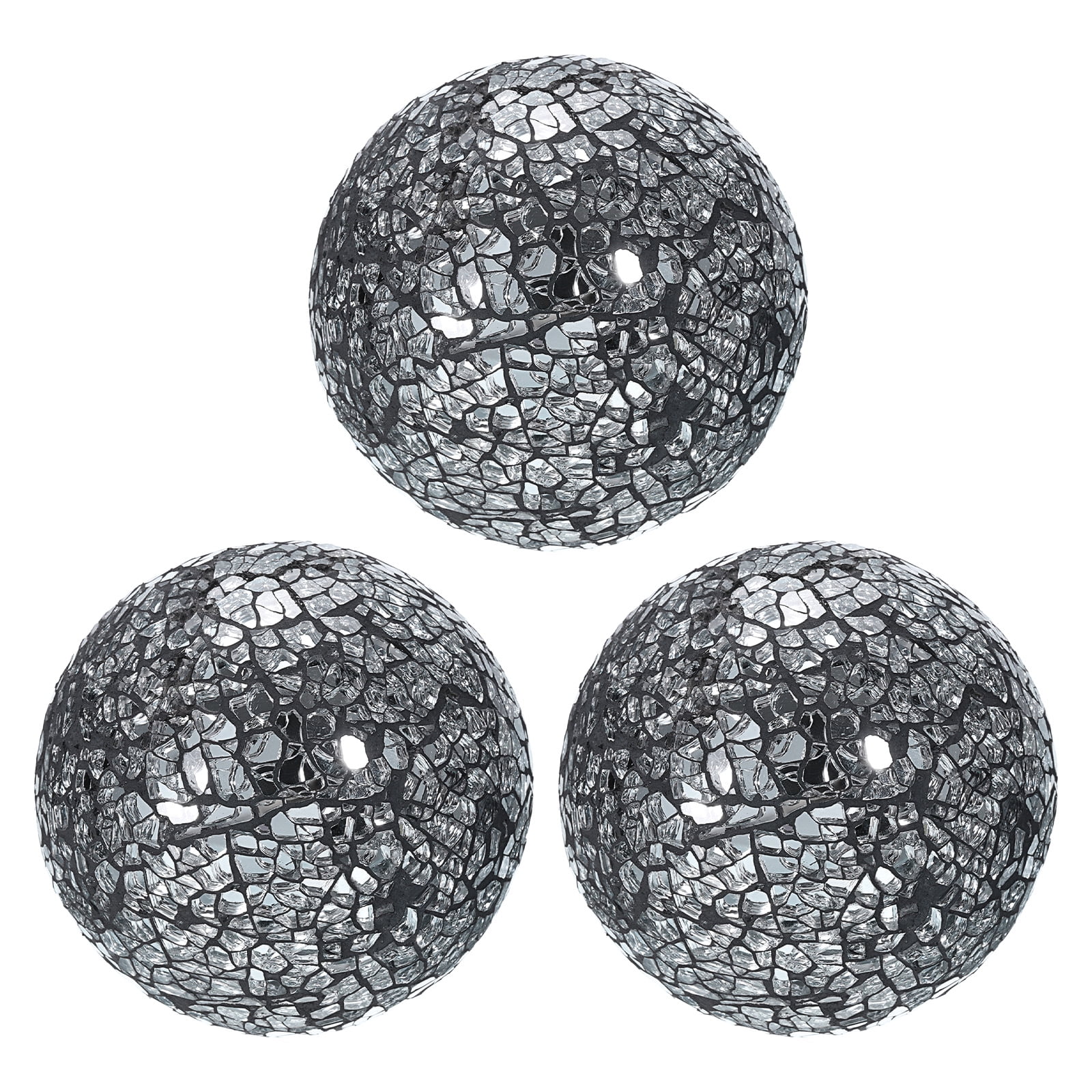 Uxcell 3Pcs Decorative Glass Balls 3.15 inch Orbs Centerpiece Balls ...