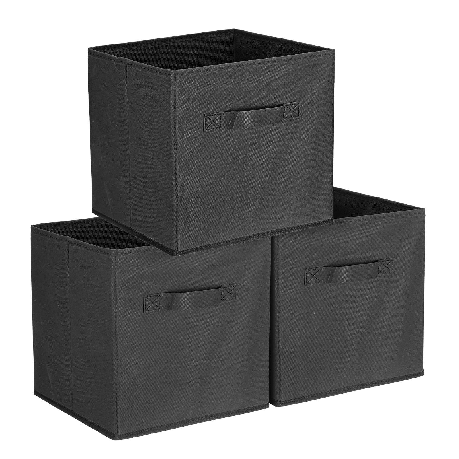 Uxcell 3Pcs Fabric Storage Bins, 11 Inch Cube Storage Bin Foldable ...