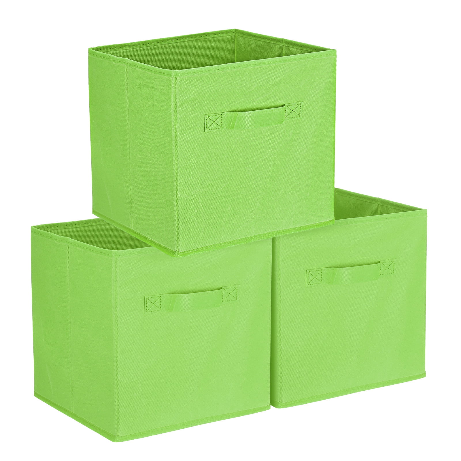 Uxcell 3Pcs Fabric Storage Bins, 11 Inch Cube Storage Bin Foldable ...