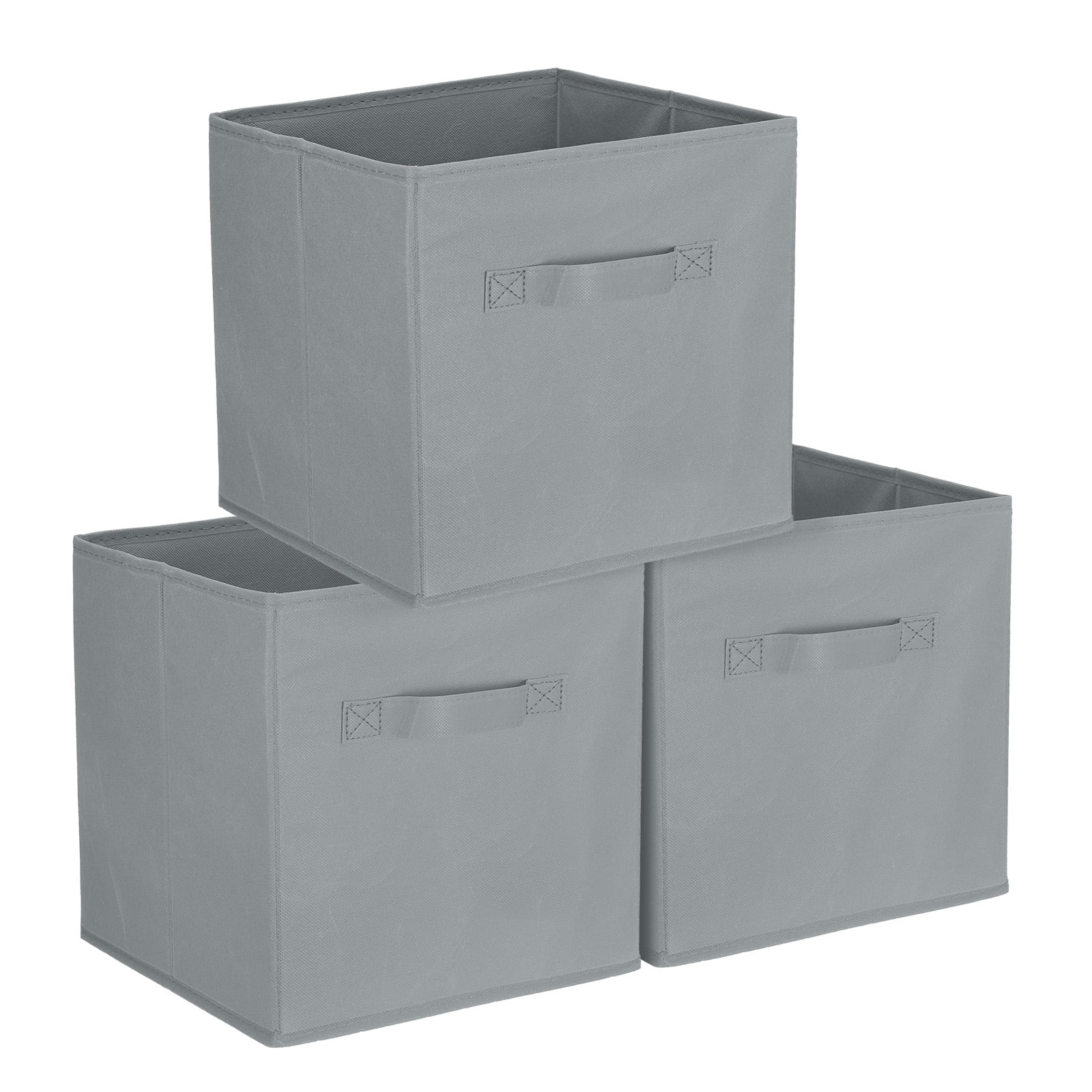 Uxcell 3Pcs Fabric Storage Bins, 11 Inch Cube Storage Bin Foldable ...