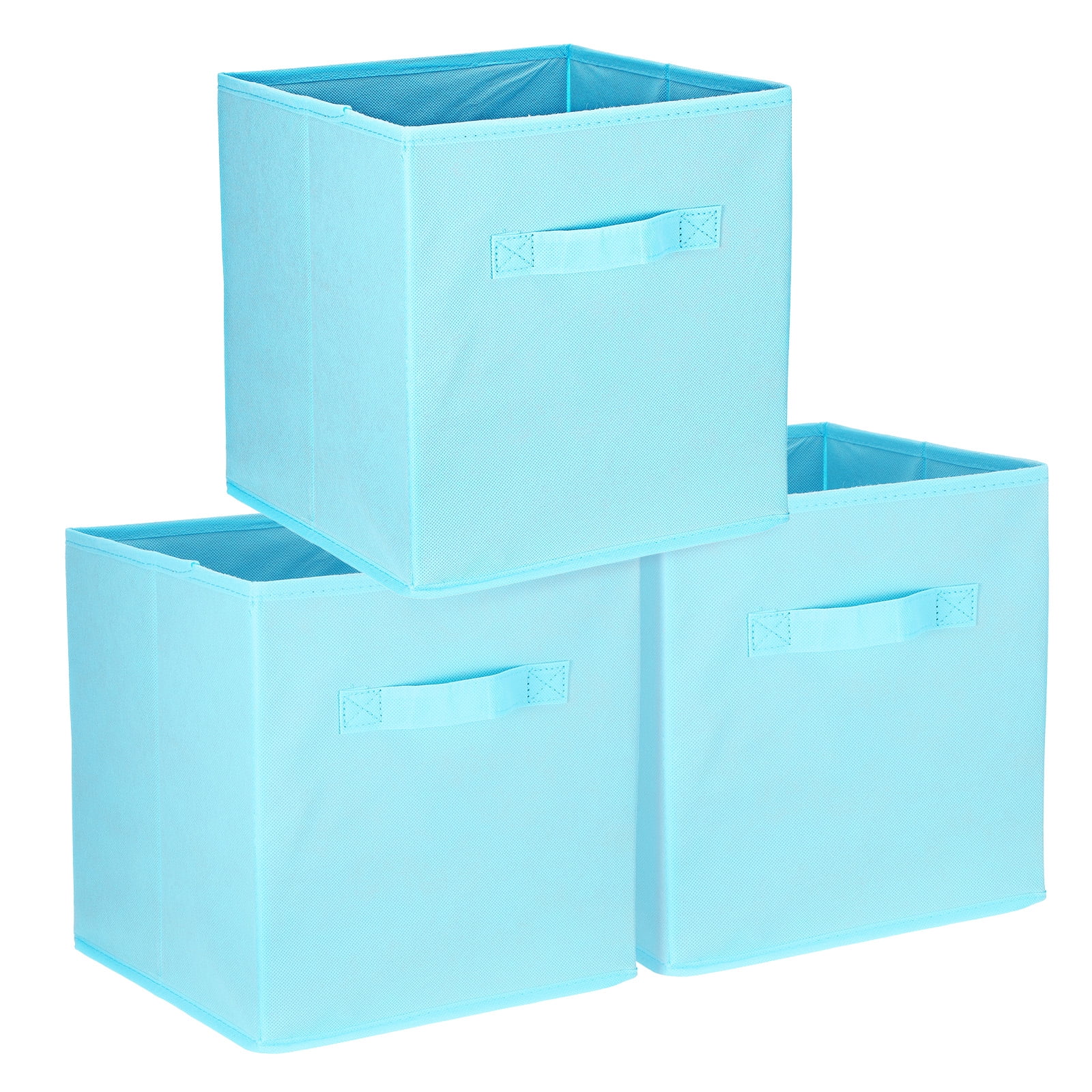 Uxcell 3Pcs Fabric Storage Bins, 11 Inch Cube Storage Bin Foldable ...