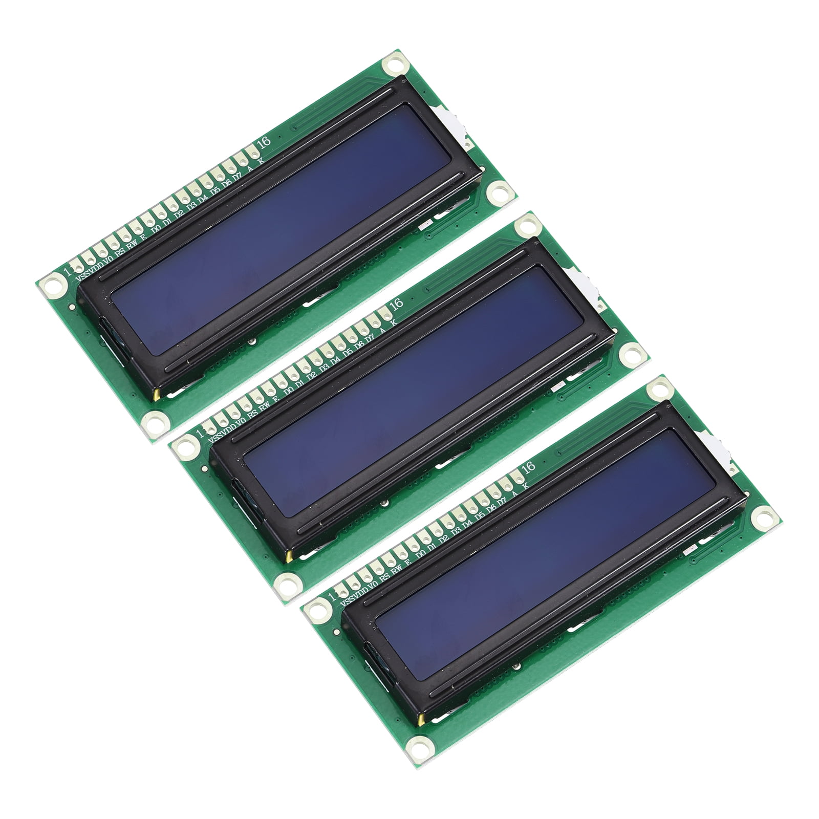Uxcell 3Pcs LCD 1602 Display Module 3.3V, Blue Display Screen Backlight ...