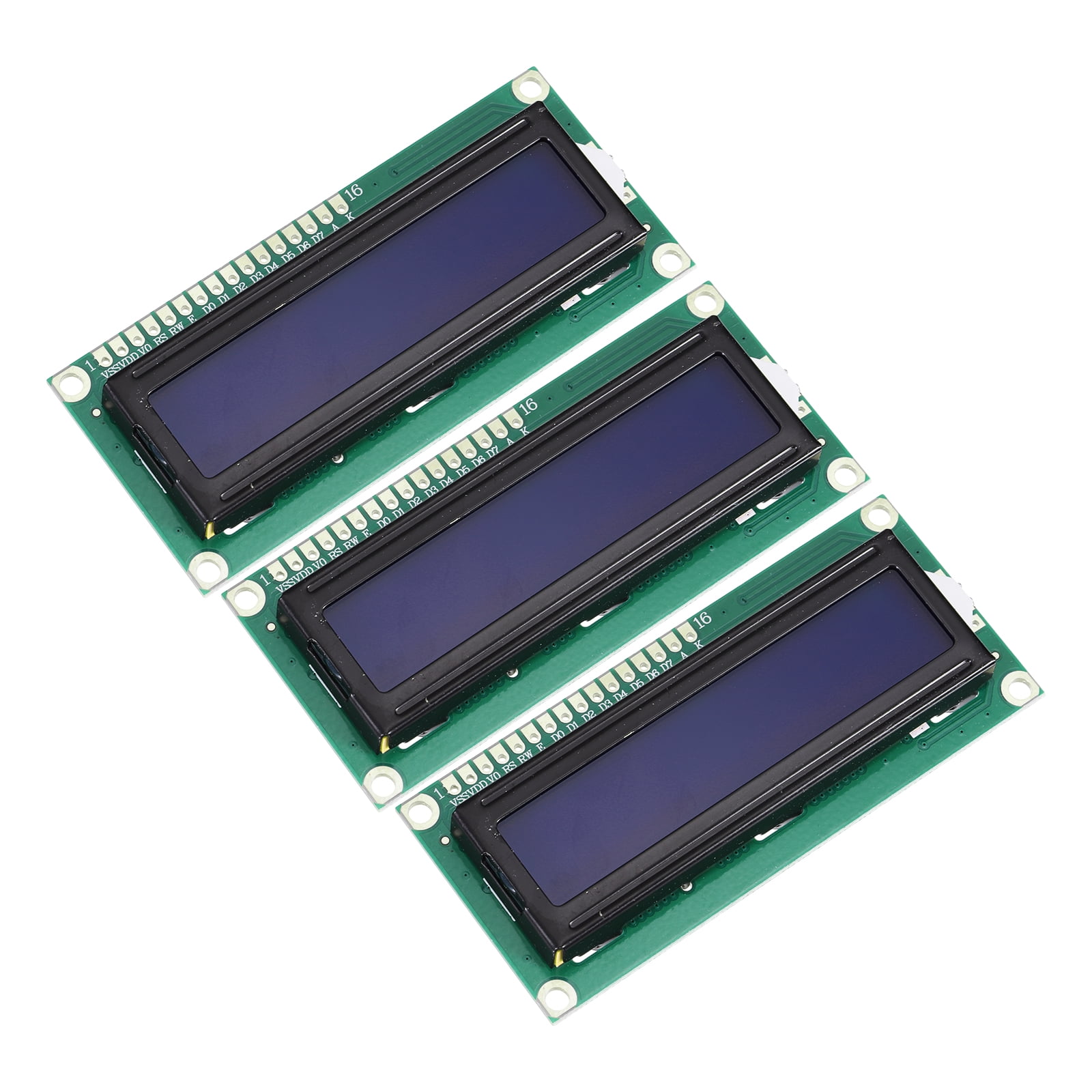 Uxcell 3Pcs LCD 1602 Display Module 5V, Blue Display Screen Backlight ...