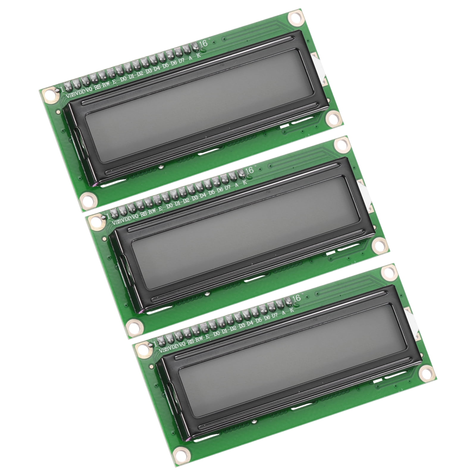 Uxcell 3Pcs LCD 1602 Display Module 5V with 16 Pins, Grey Display ...