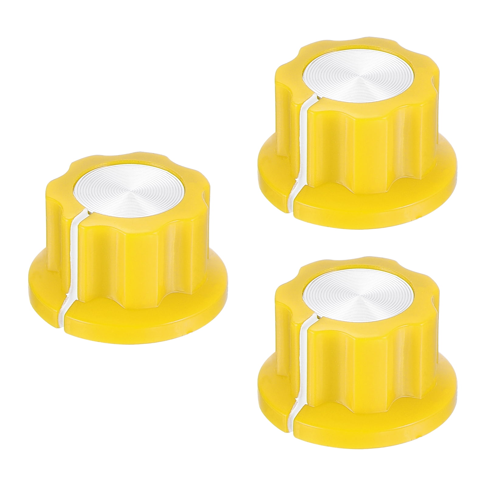 Uxcell 3Pcs Potentiometer Knob Fit 1/4" Shaft Pots, Set Screw Brass ...