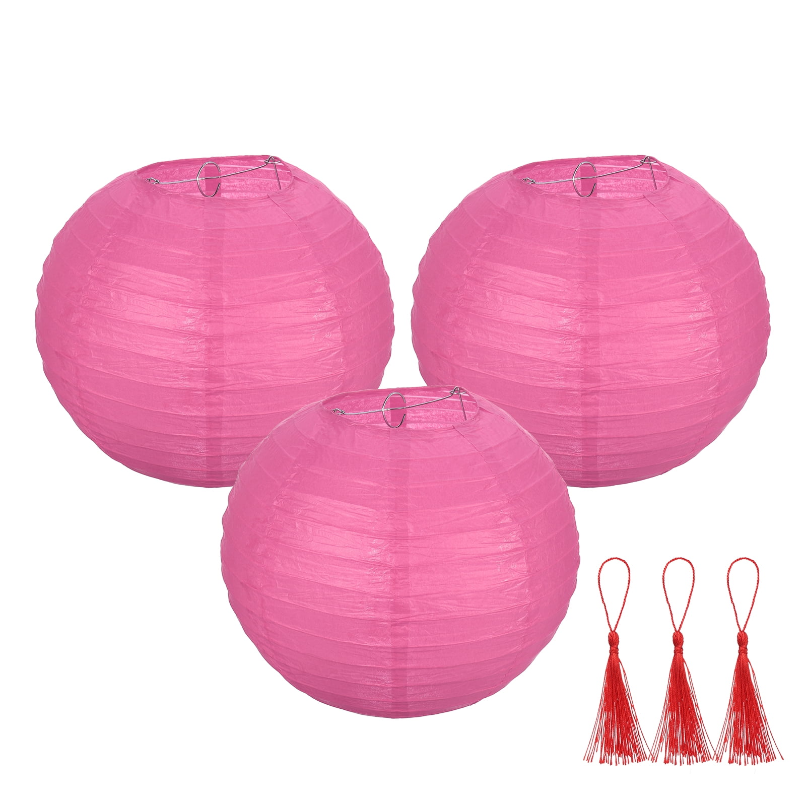 Uxcell 3Pcs Round Paper Lanterns Paper Lantern Party Decorations Rose ...