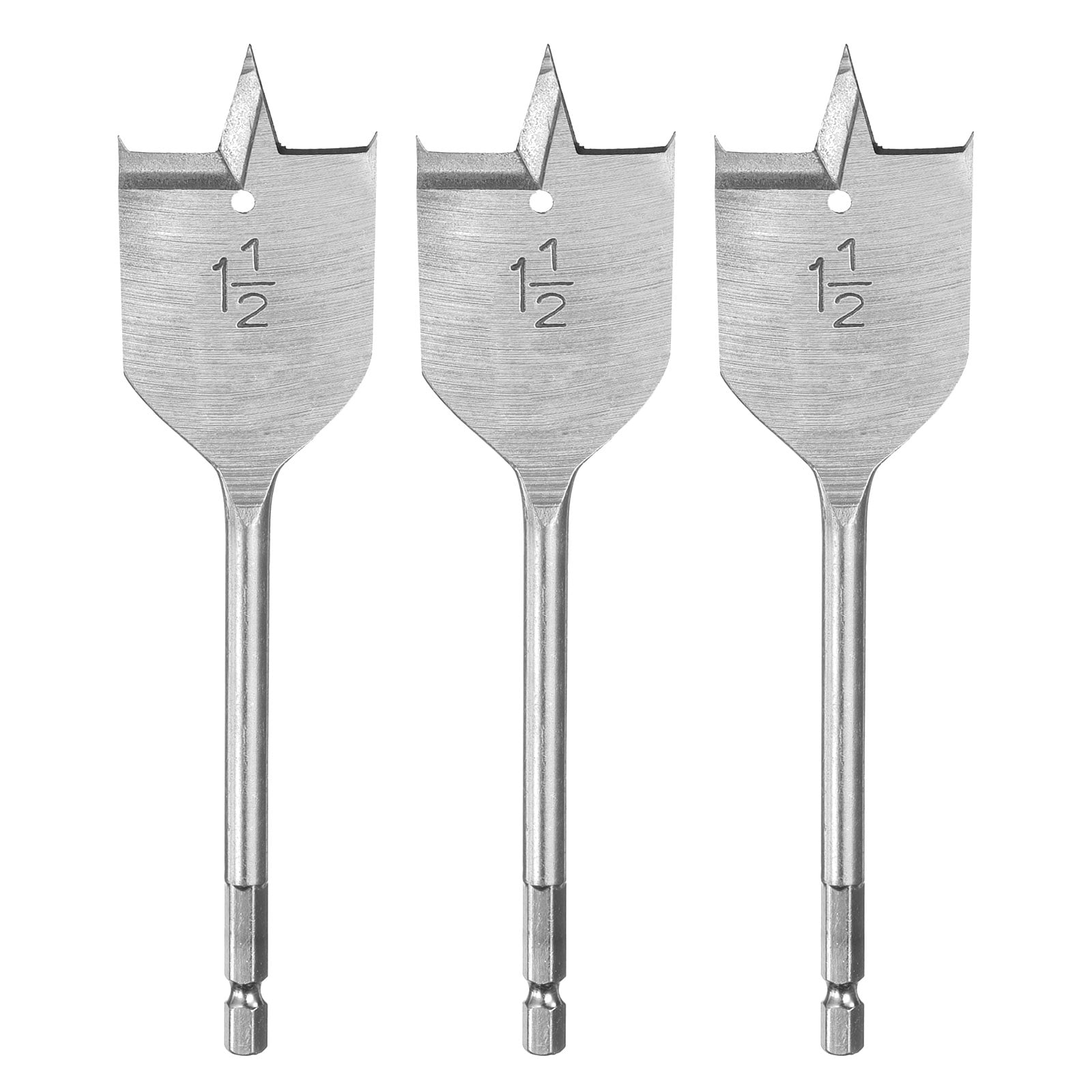 Uxcell 3Pcs Spade Drill Bit 1-1/2" Paddle Flat Bits for Woodworking ...
