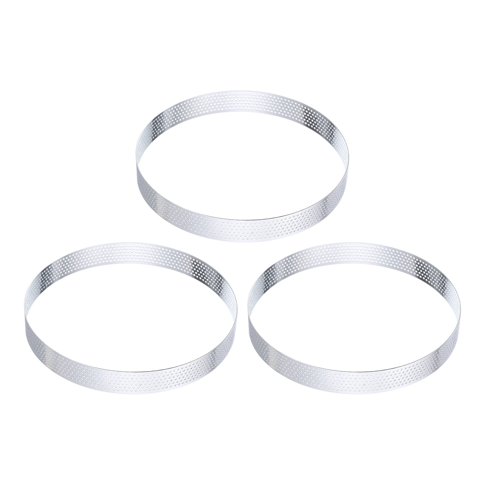 Uxcell 3Pcs Stainless Steel Cake Rings 6.3" Round Perforated Metal ...