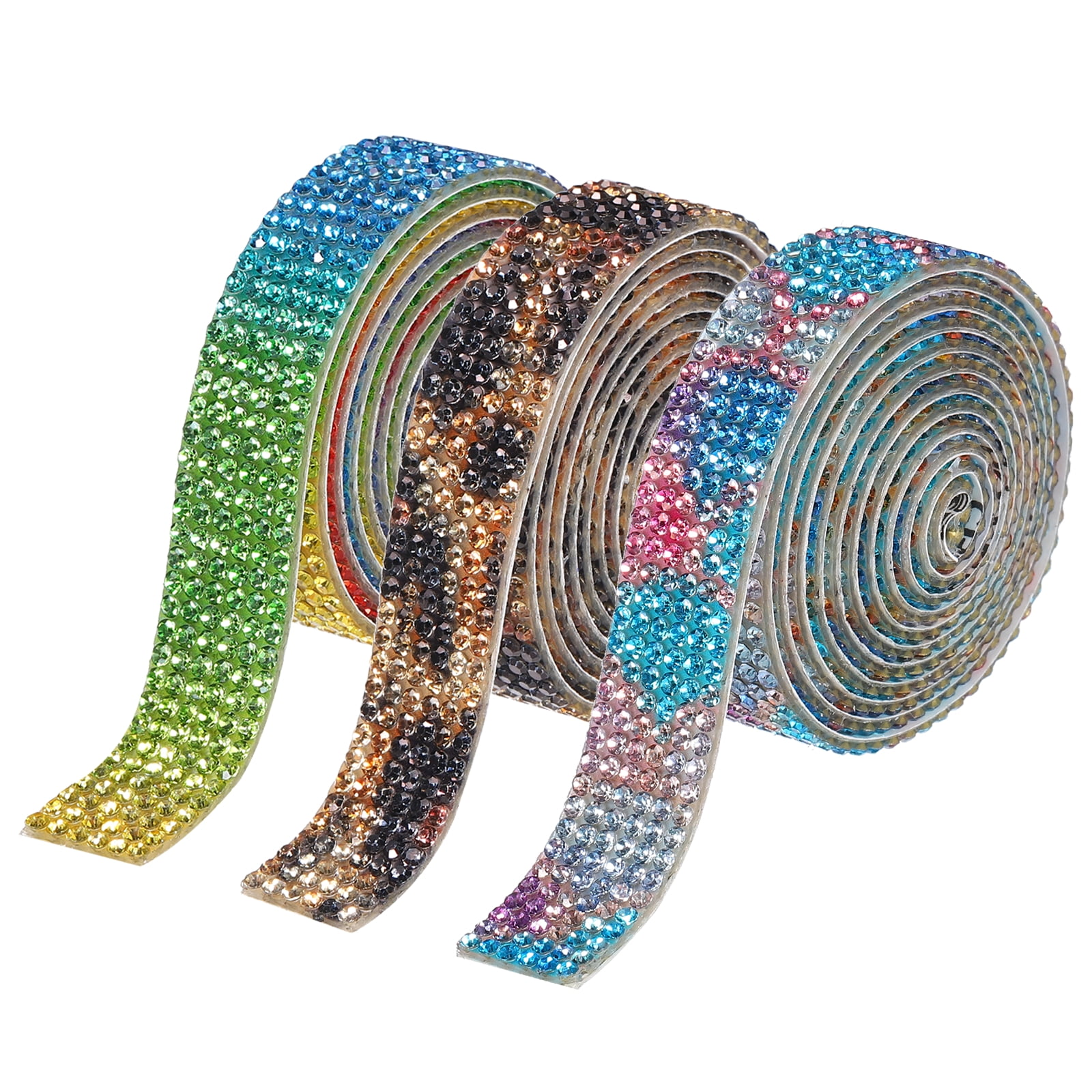 Uxcell 3Roll 1 Yard 8mm Self Adhesive Crystal Rhinestone Ribbon for ...