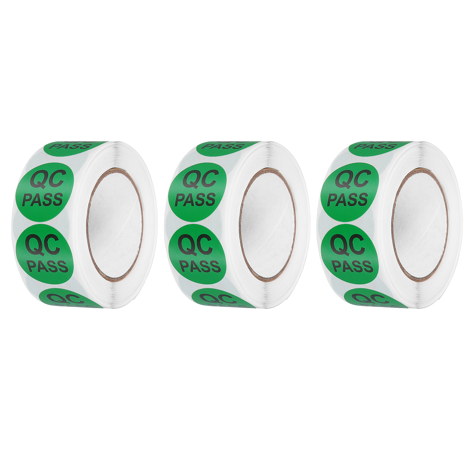 Uxcell 3Roll 1500Pcs QC Pass Labels, 1 Inch Inventory Quality Control ...