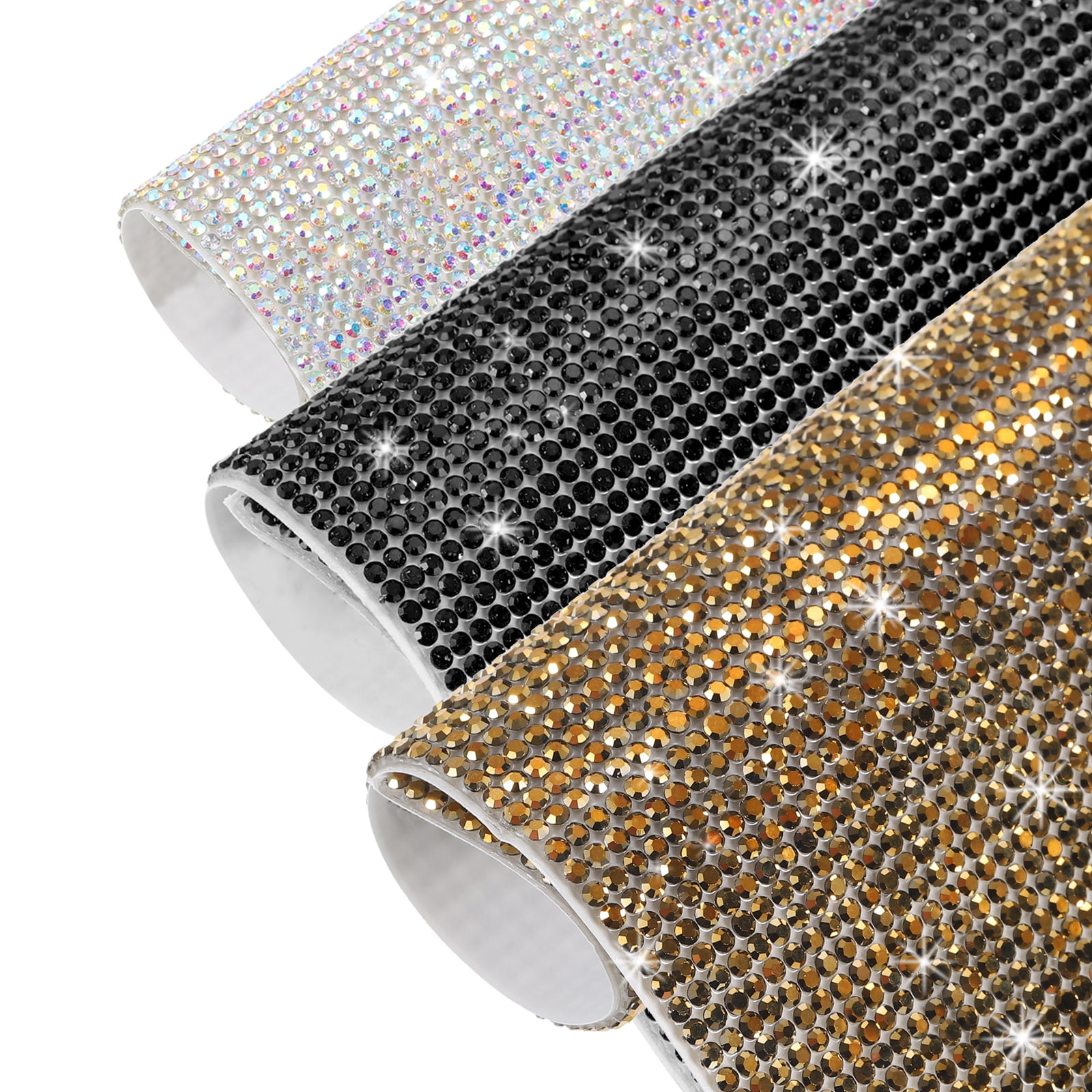 Uxcell 3Roll Bling Rhinestone Sheet Self Adhesive Sticker 4.72x7.87 ...