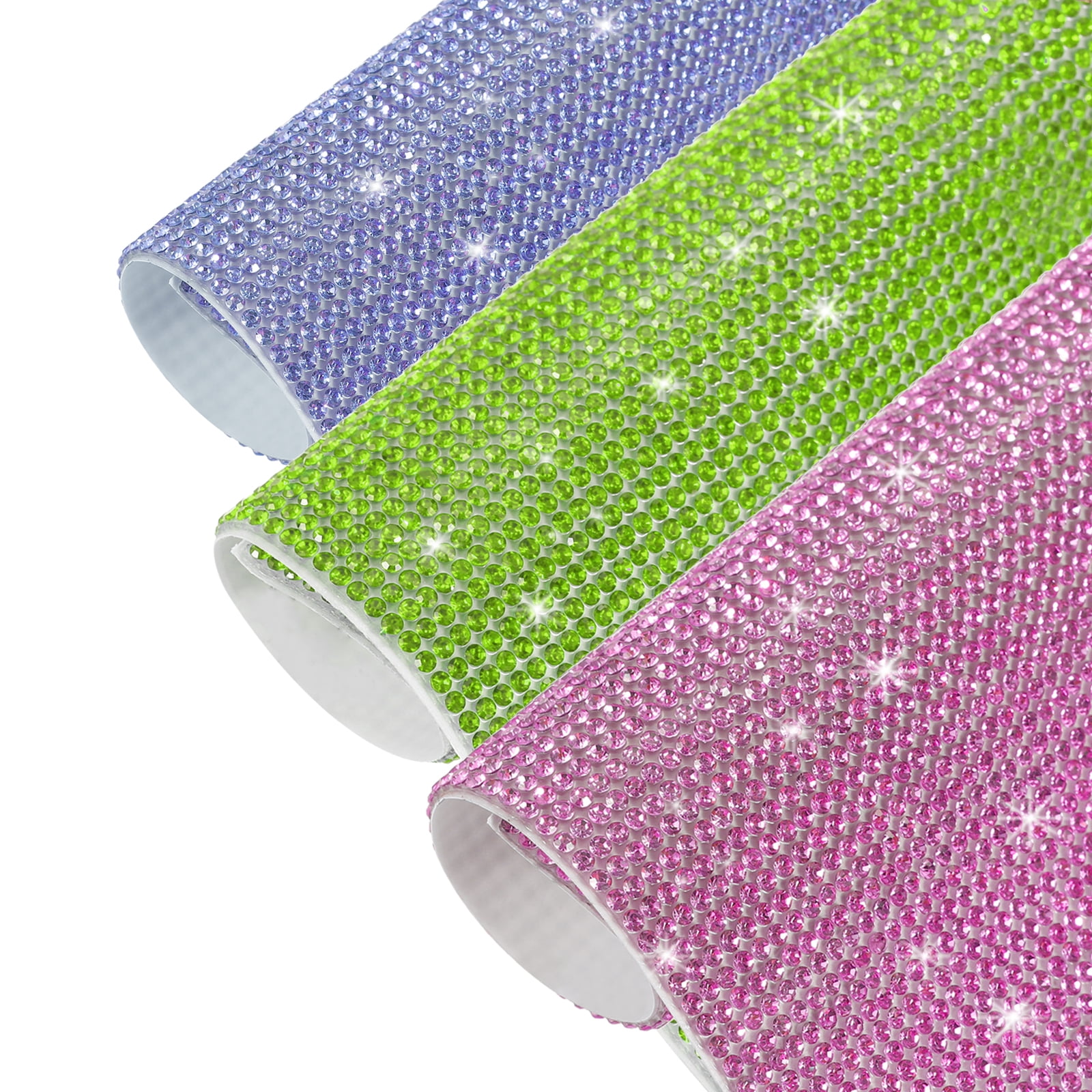 Uxcell 3Roll Bling Rhinestone Sheet Self Adhesive Sticker 4.72x7.87 ...