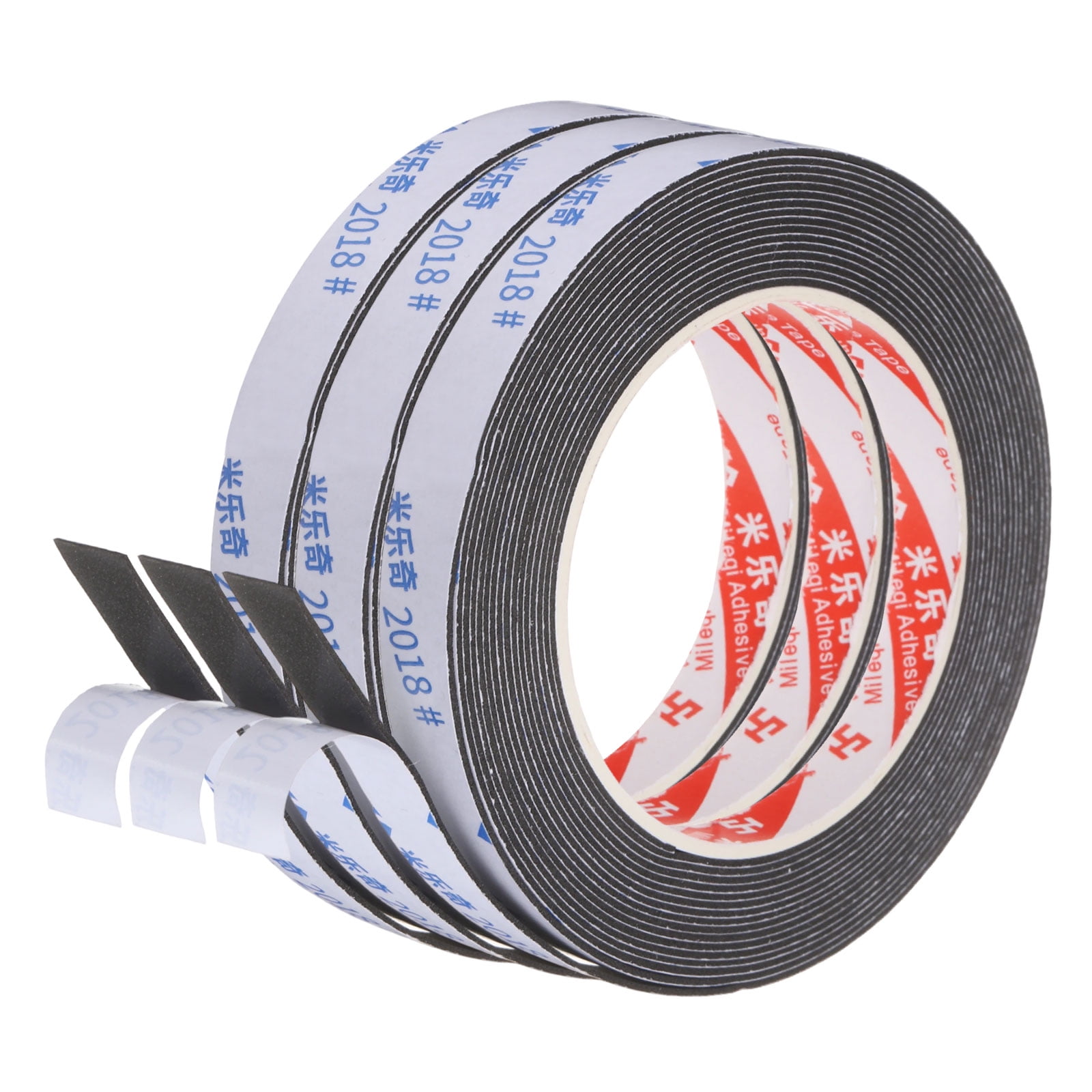 Uxcell 3Roll Sponge Rubber Foam Tape, 5/8" W x 5/64" t x 16.4ft l Self ...