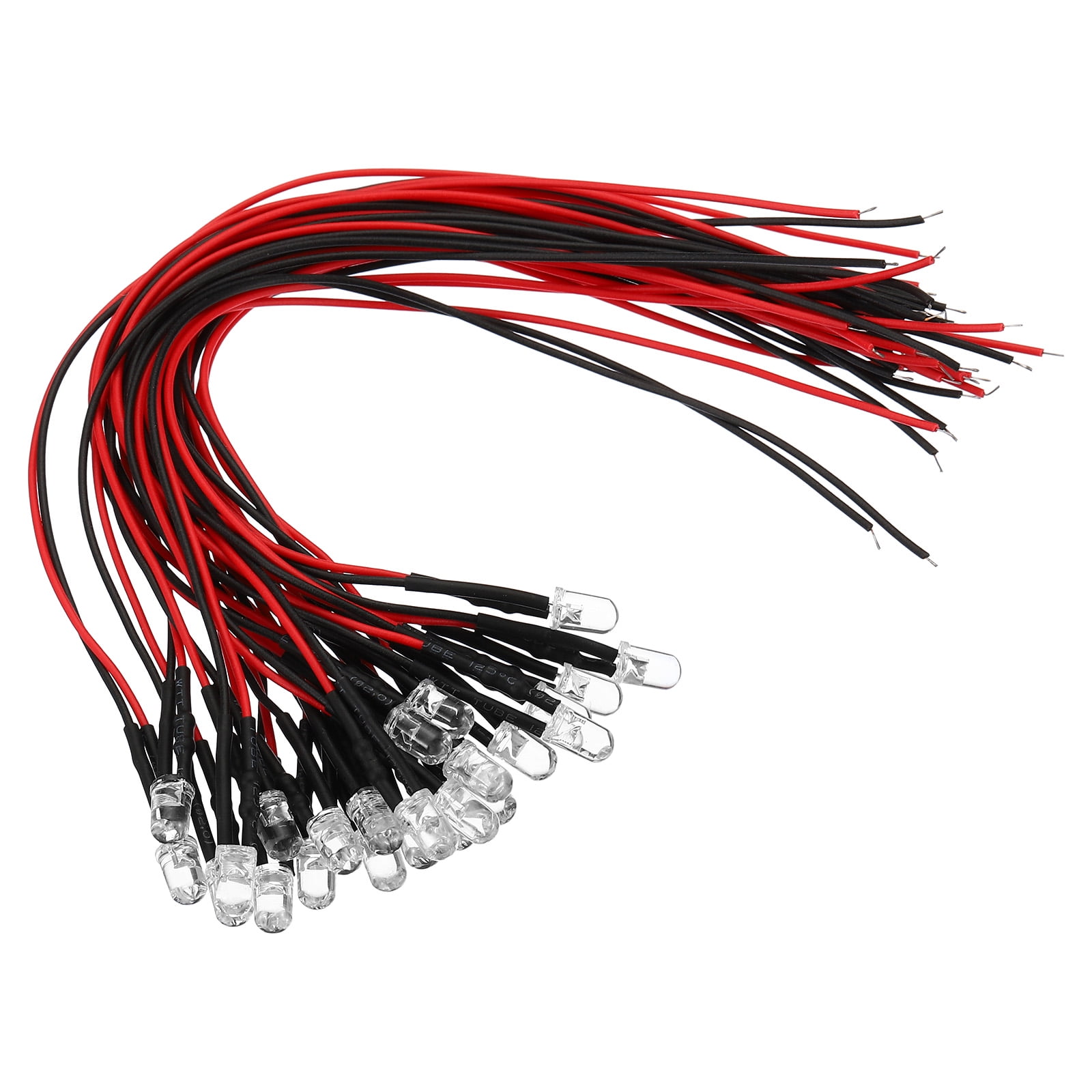 Uxcell 3V to 6V 5mm LED Light Emitting Diodes, Pre Wired Mini LED ...