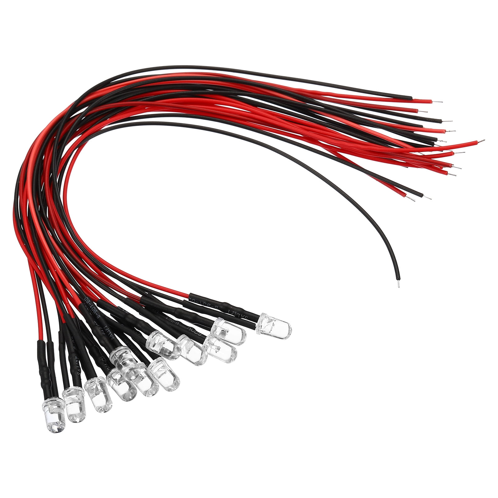 Uxcell 3V to 6V 5mm LED Light Emitting Diodes Pre Wired Mini LED Lights ...