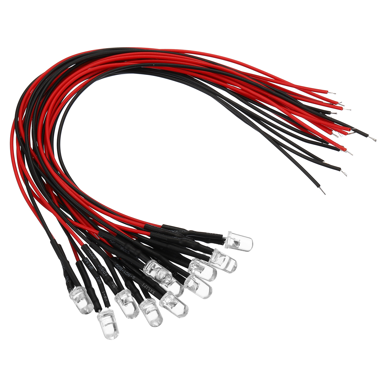 Uxcell 3V to 6V 5mm LED Light Emitting Diodes Pre Wired Mini LED Lights ...