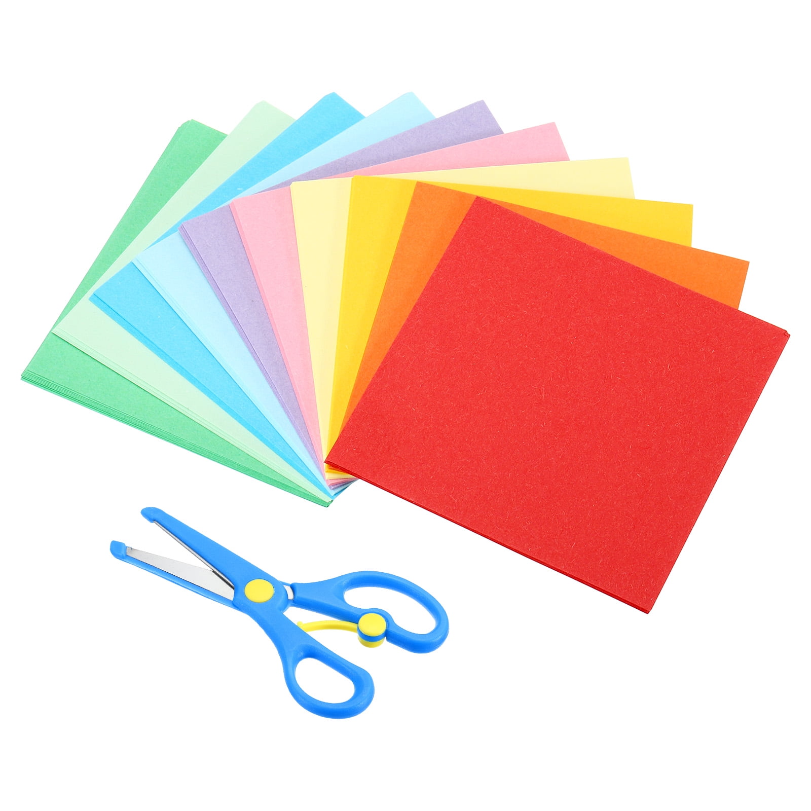 Uxcell 3inch Origami Paper Set, 500Pcs Square Paper with Scissor ...