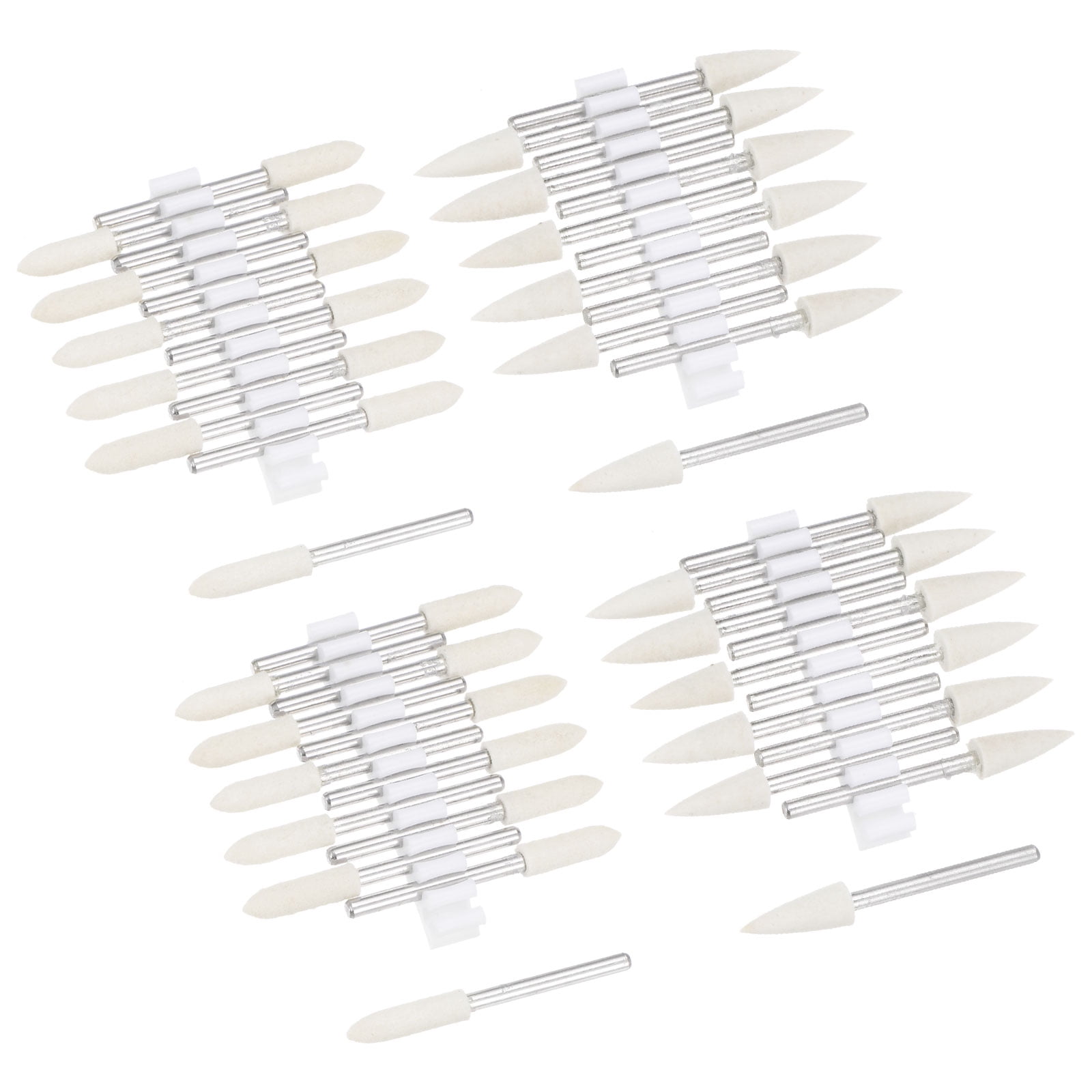 Uxcell 3mm 6mm Wool Felt Mounted Points Tapered Polishing Buffing ...