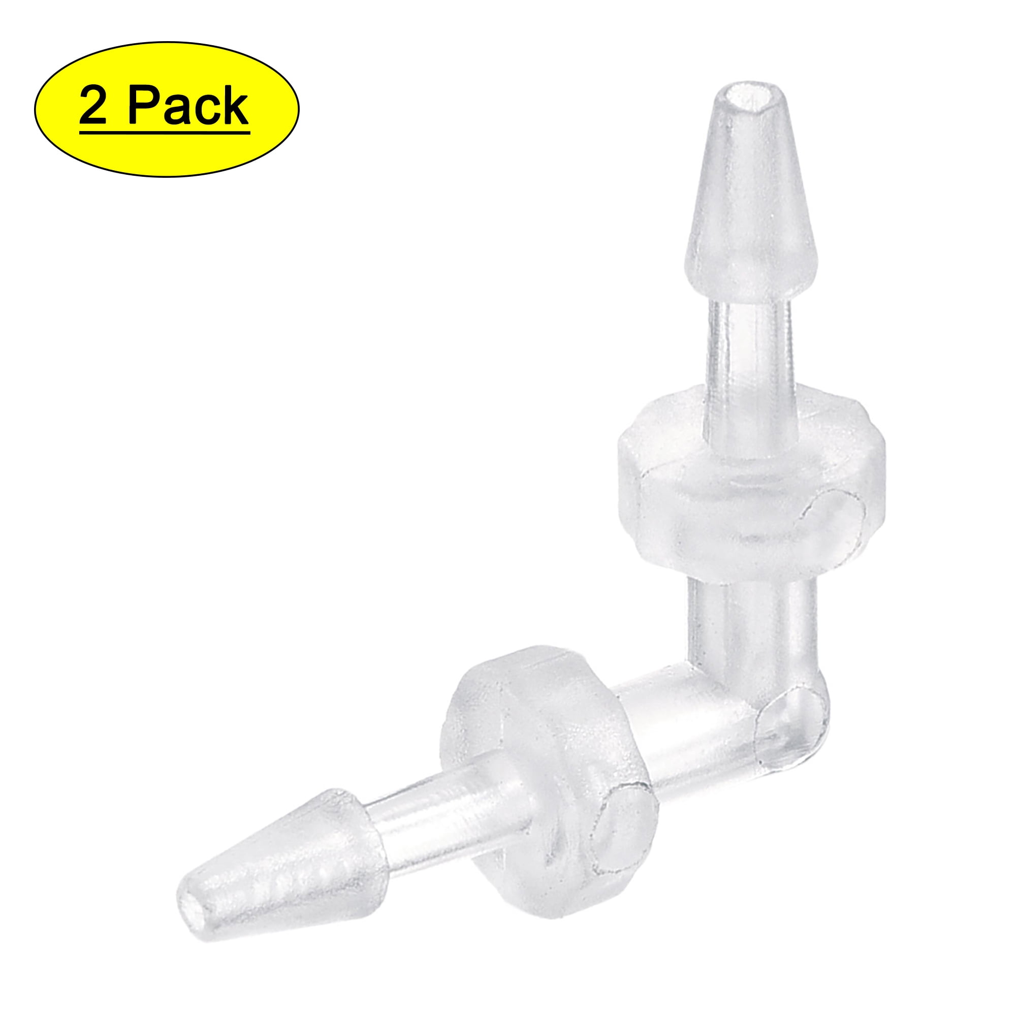 Uxcell 3mm Barbed Dia. Plastic Elbow Coupler Quick Connector Barb Hose ...