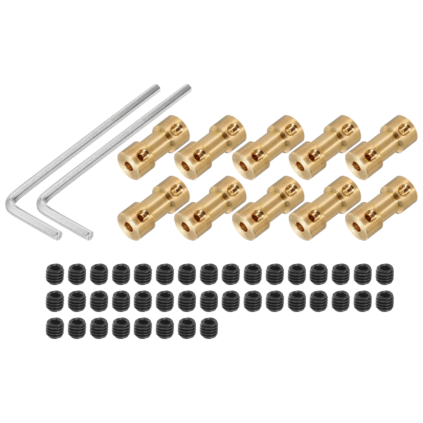 Uxcell 3mm to 3.17mm Bore Rigid Coupling 20mm x 9mm M3 Brass Shaft ...