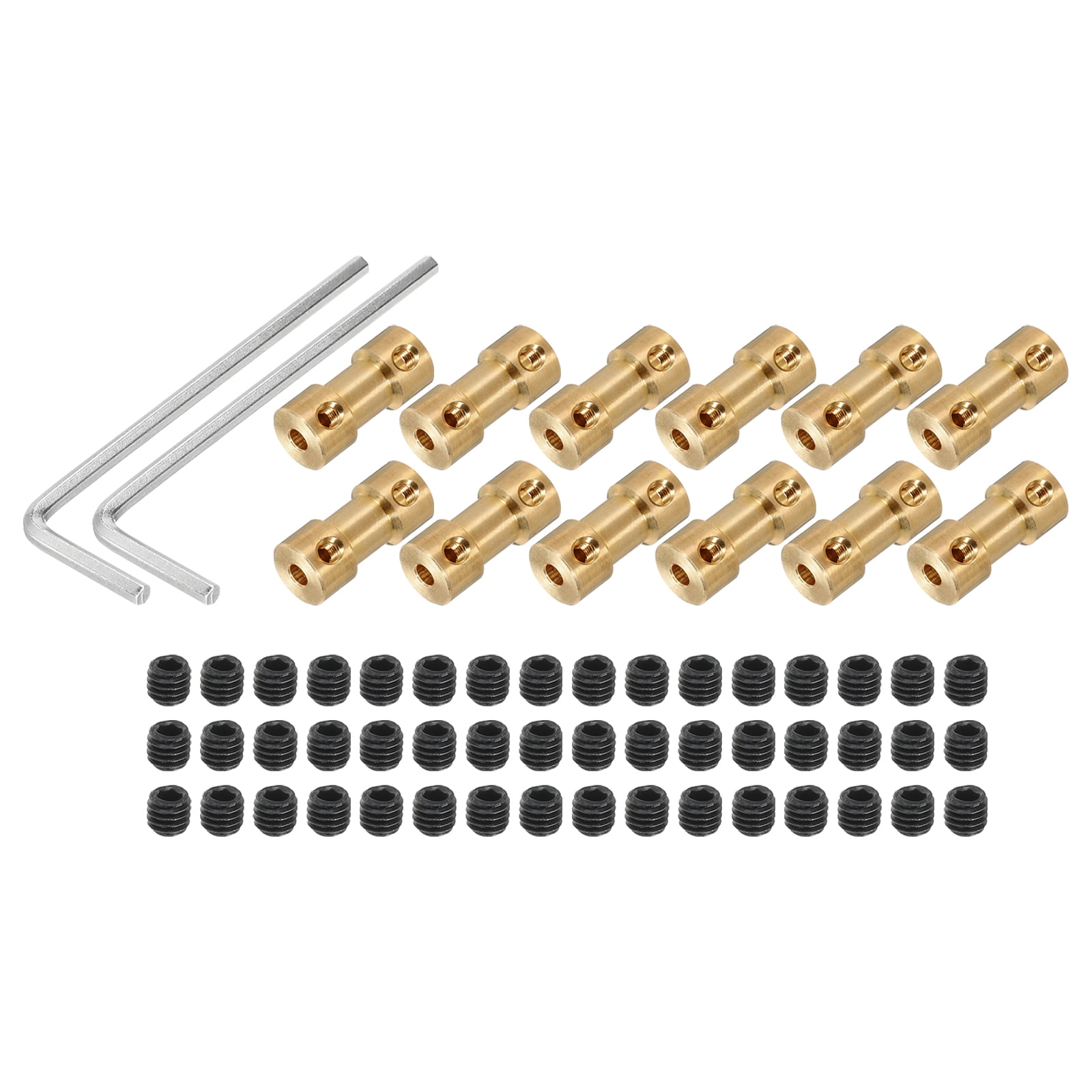 Uxcell 3mm to 3.17mm Bore Rigid Coupling 20mm x 9mm M3 Brass Shaft ...