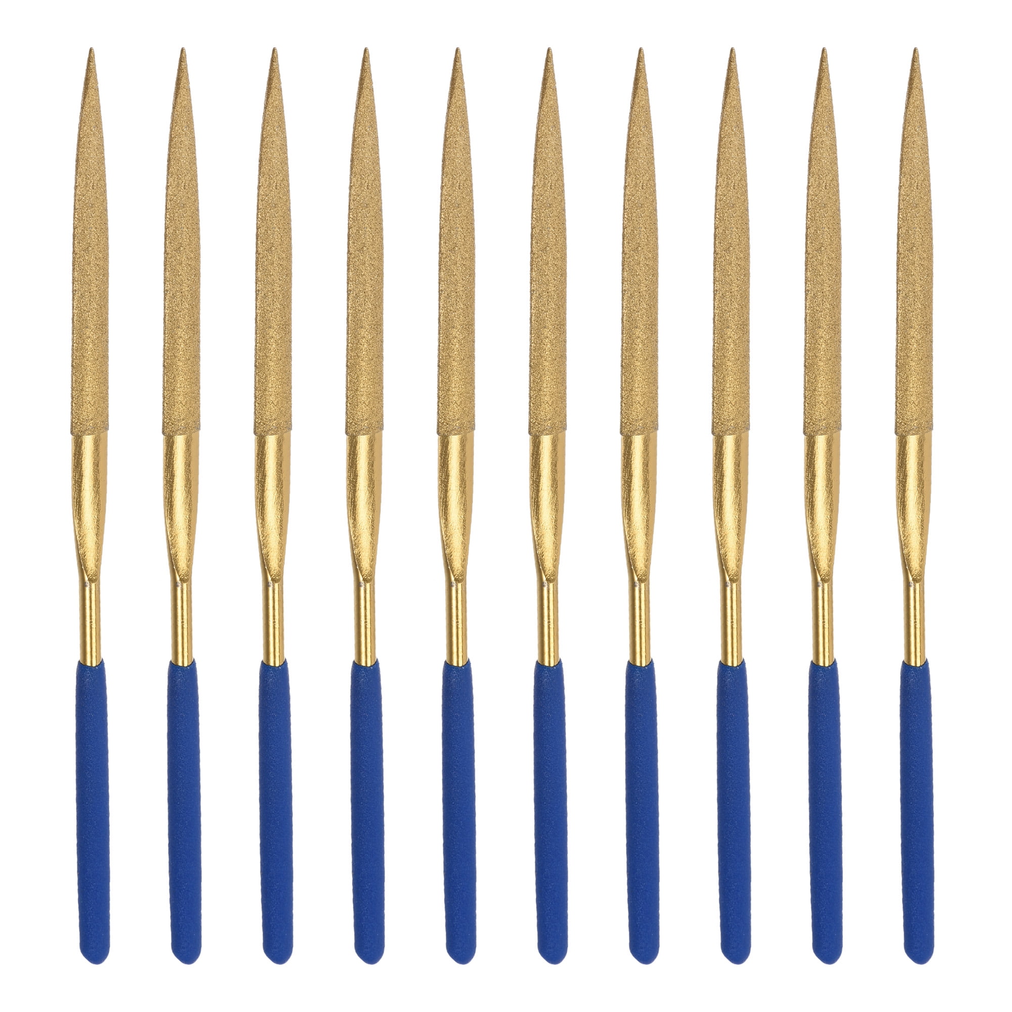 Uxcell 3mm x 140mm Double Half Round Files Diamond Needle File Set ...