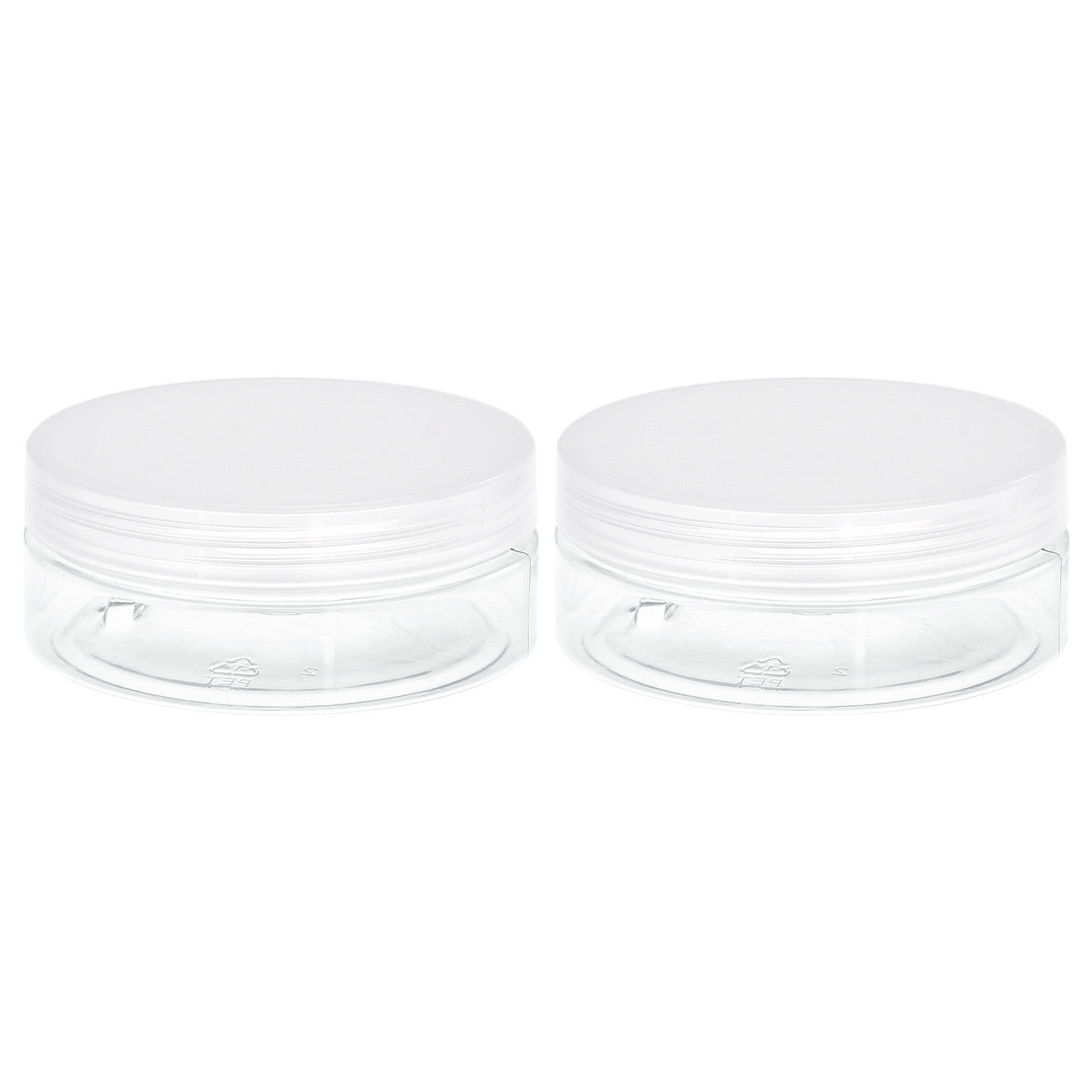 Uxcell 3oz/ 100ml Round Plastic Jars with Transparent Screw Top Lid for ...