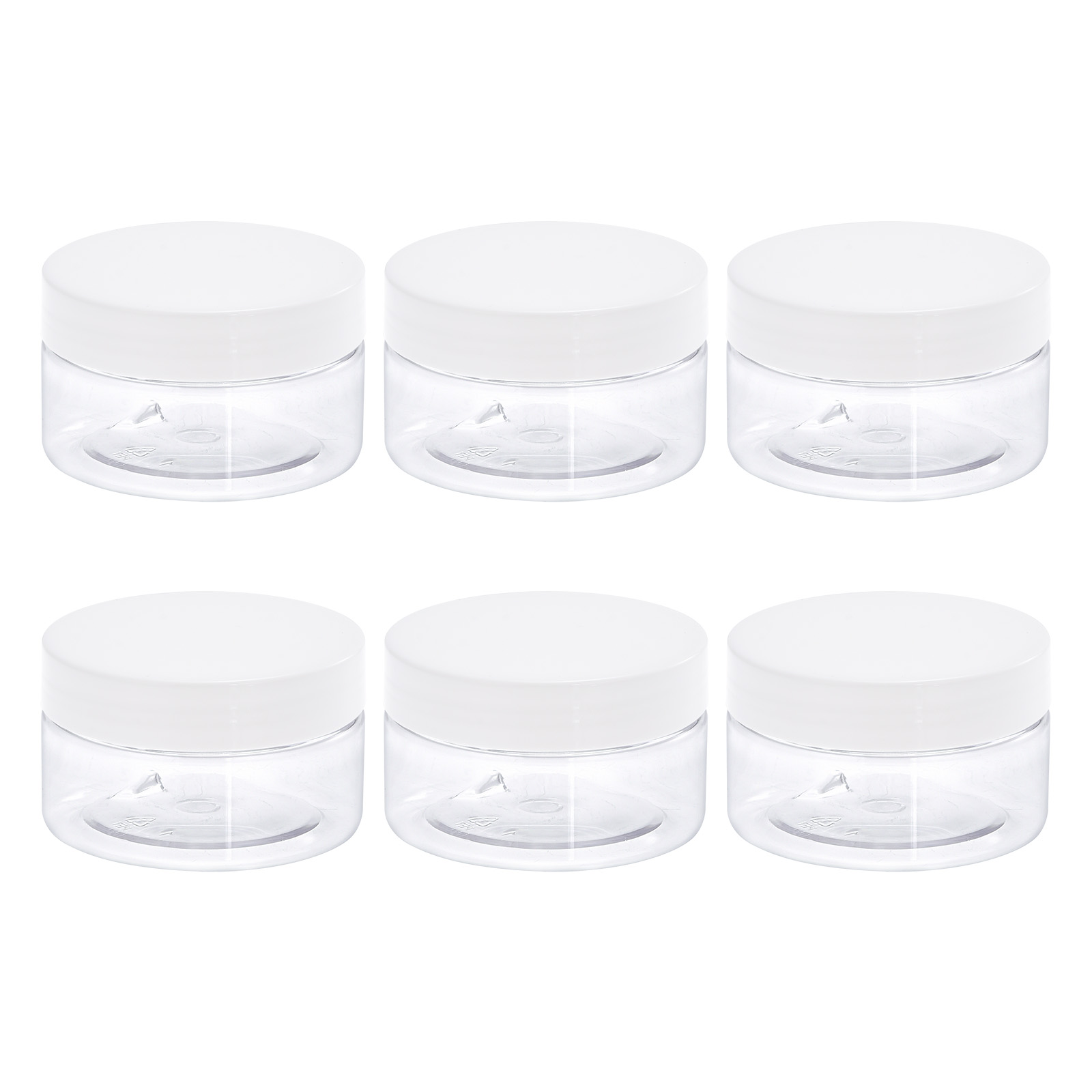 Uxcell 3oz/ 80ml Round Plastic Jars with White Screw Top Lid for ...